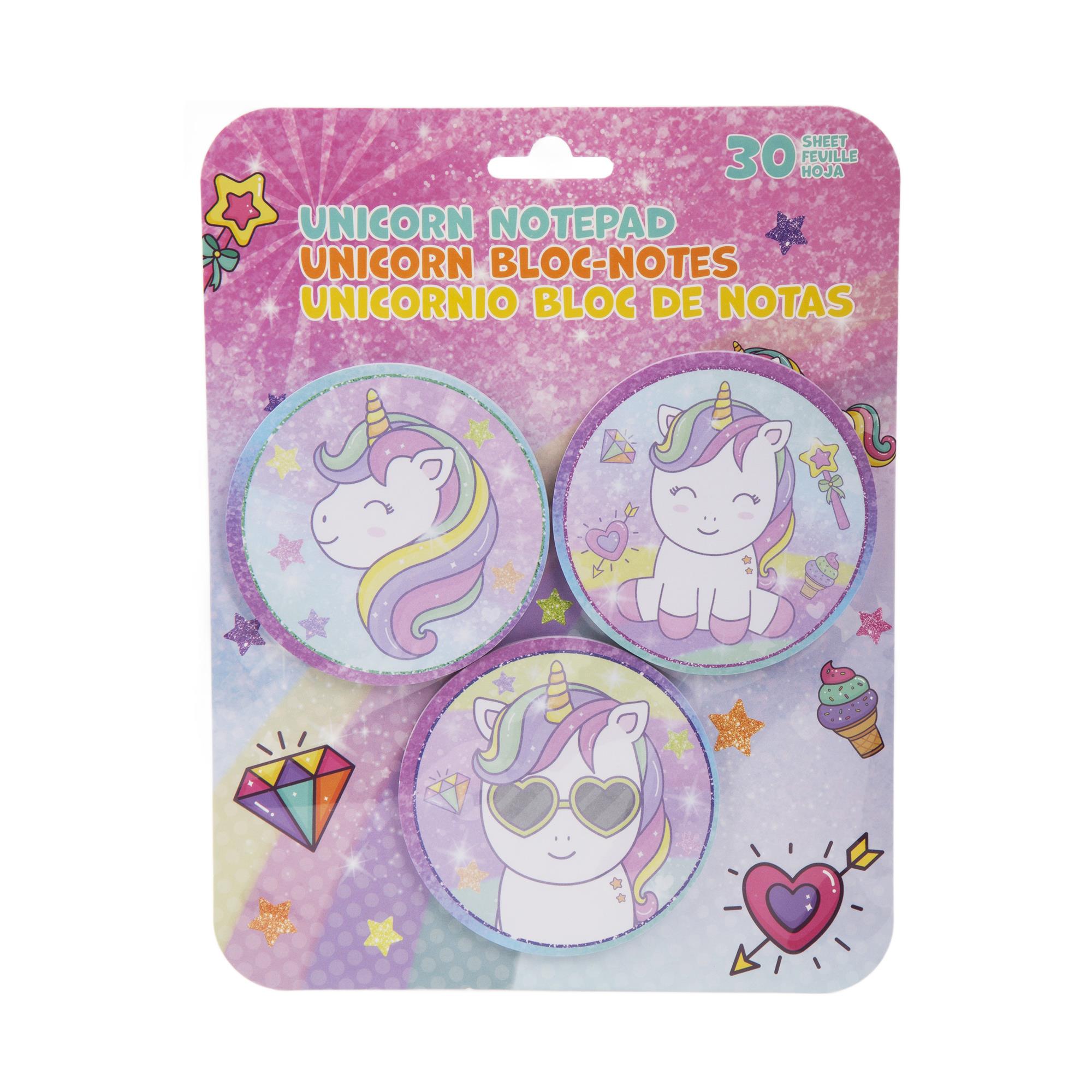 O.Ws. 30-sheet Unicorn Sticky note adhesive and printed notepad,