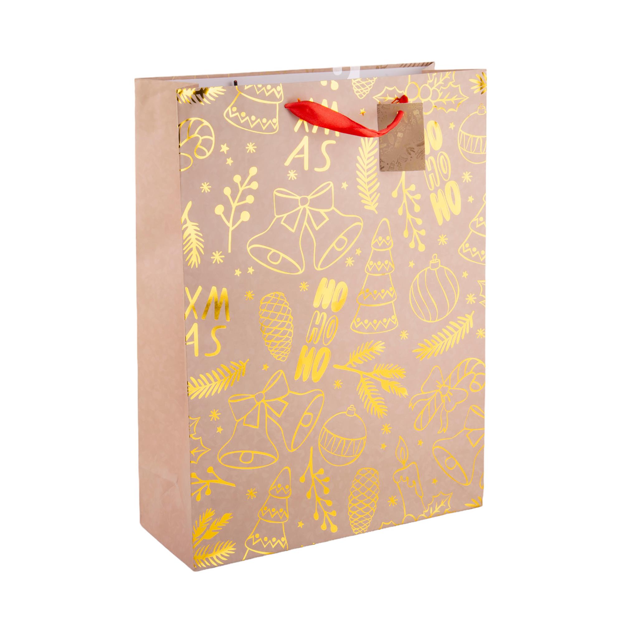 Paper T. Xmas Gift Bag, Jumbo, Matte+HS, j-hook + tag, 157gsm