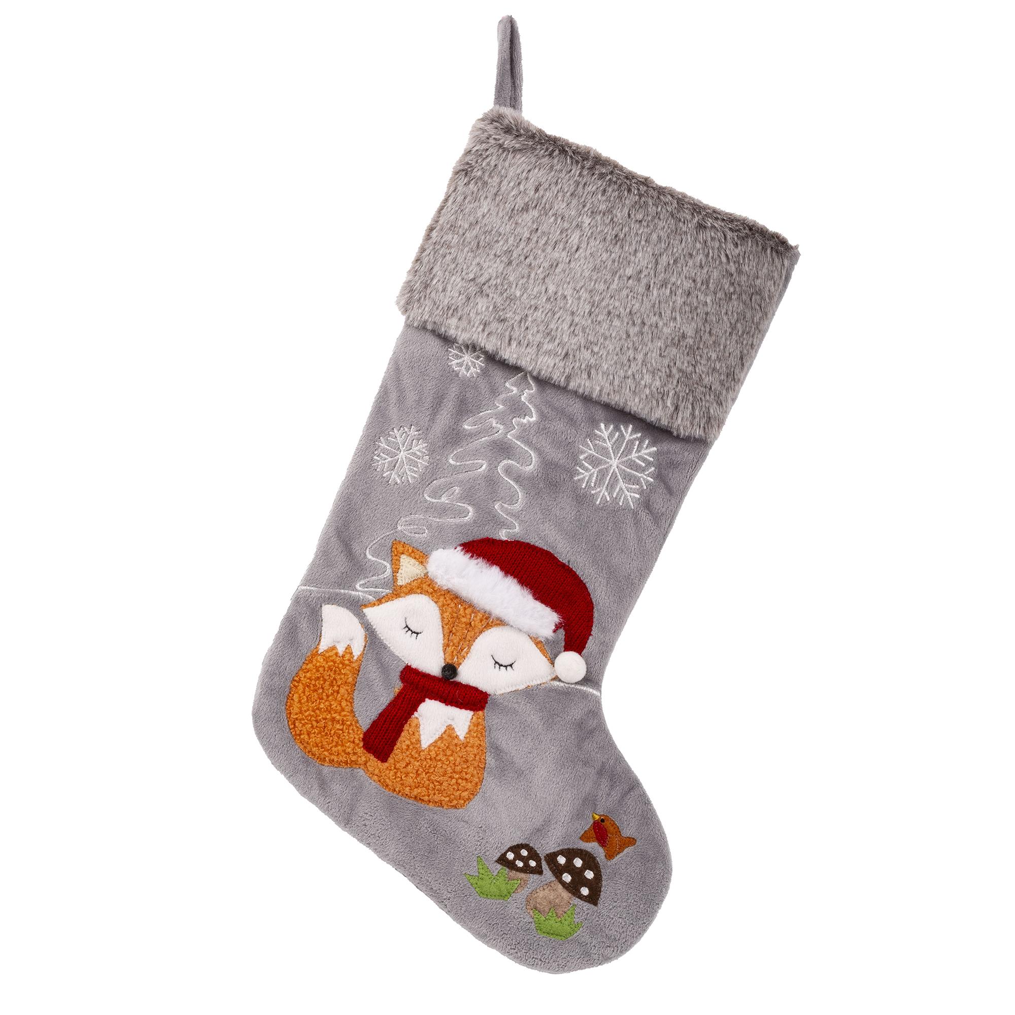 S.Secrets Grey Fox Velvet Stocking Faux Fur Cuff, 20", cht