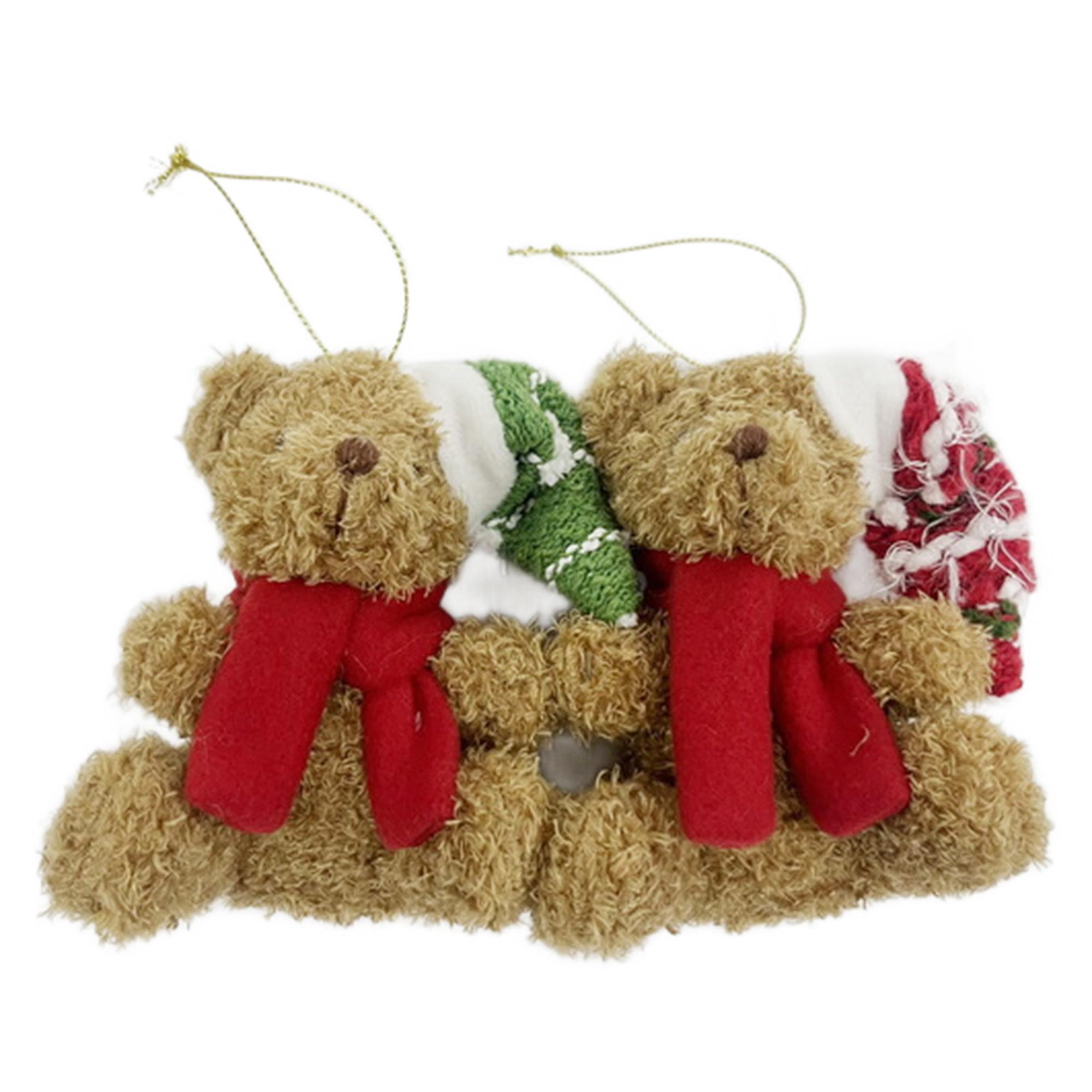 Deco N. 4" Teddy Bear Plush Ornament, 2/s, cht