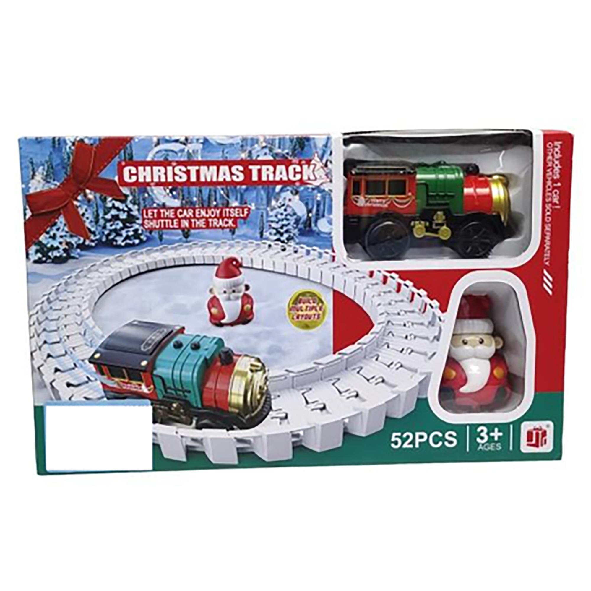 S.Secrets 52pcs Electric Christmas Train Set w/Track 1xAA battery not included