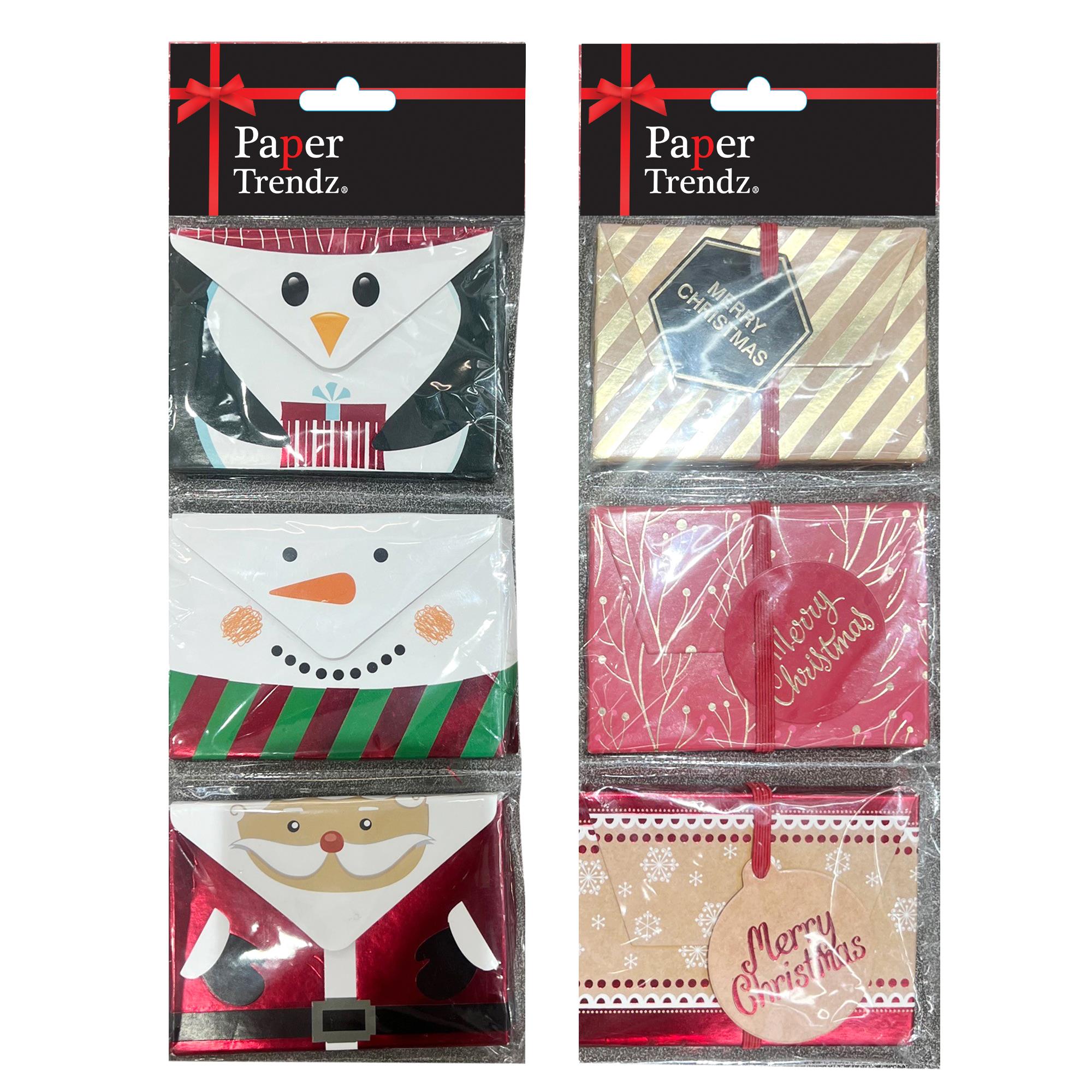 Paper T. Xmas 3pk Gift Card Boxes , 2/s, Hot Stamp, opp+header