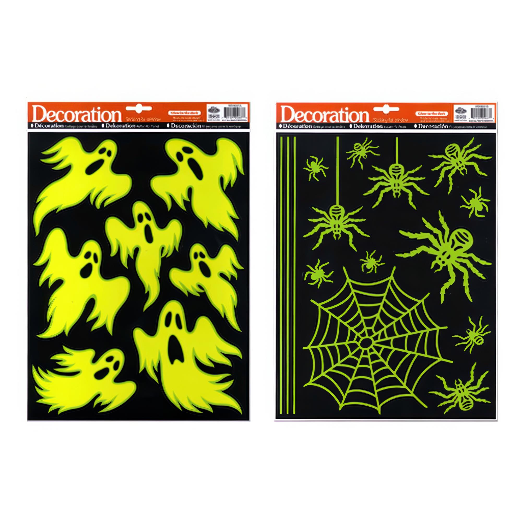 G.Ghouls Glow-in-The-Dark Window Clings, 2asst. styles, header