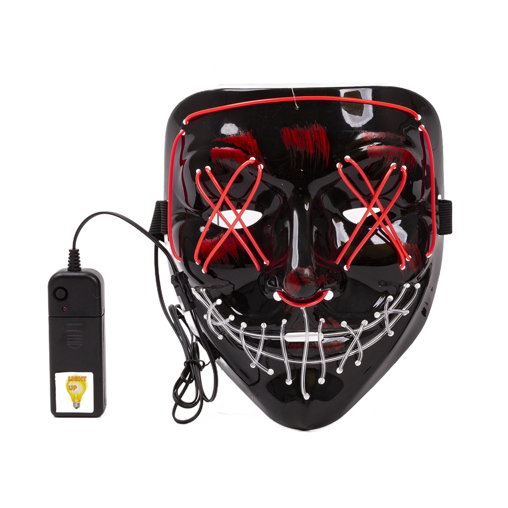 Party Gear Light Up Cross Eye Face Mask, t.o.c.