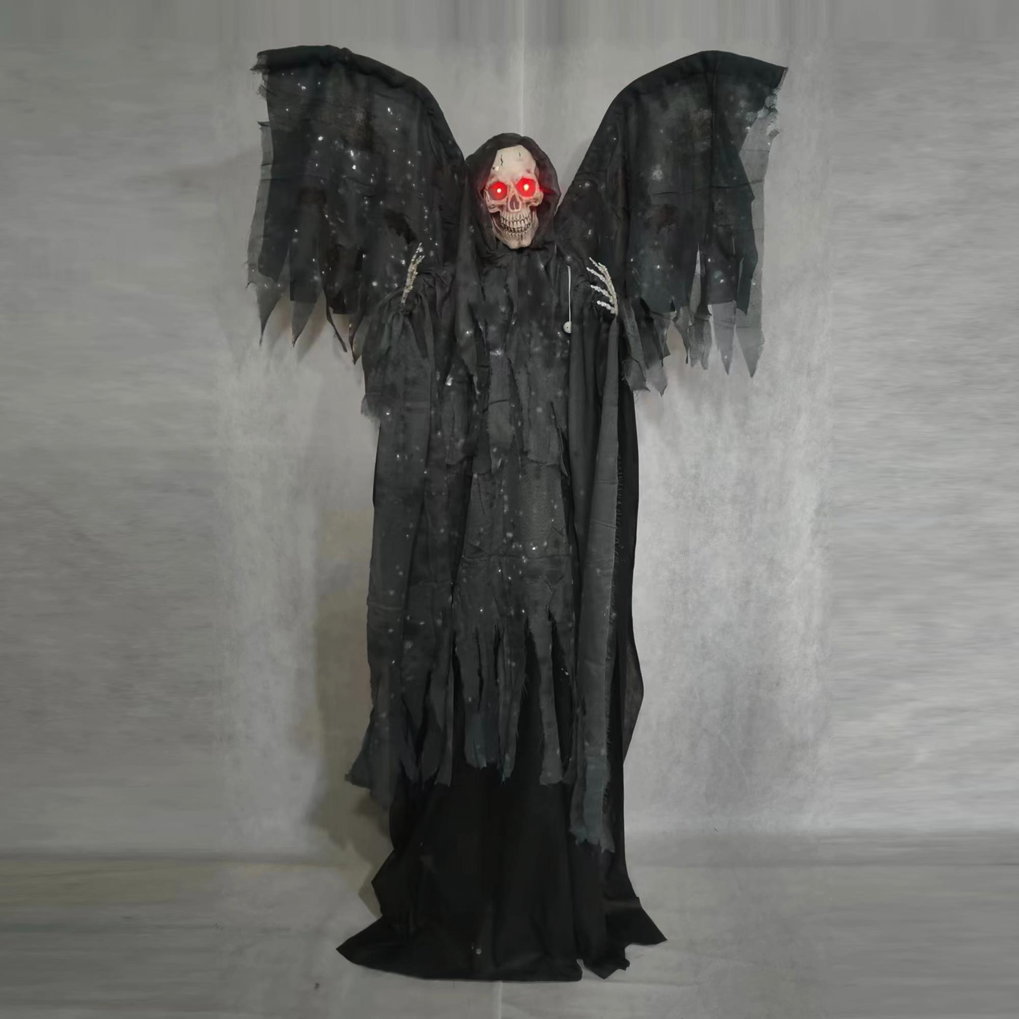 G.Ghouls 77"Standing Animated Reaper w/Moving Wings,LED Eyes