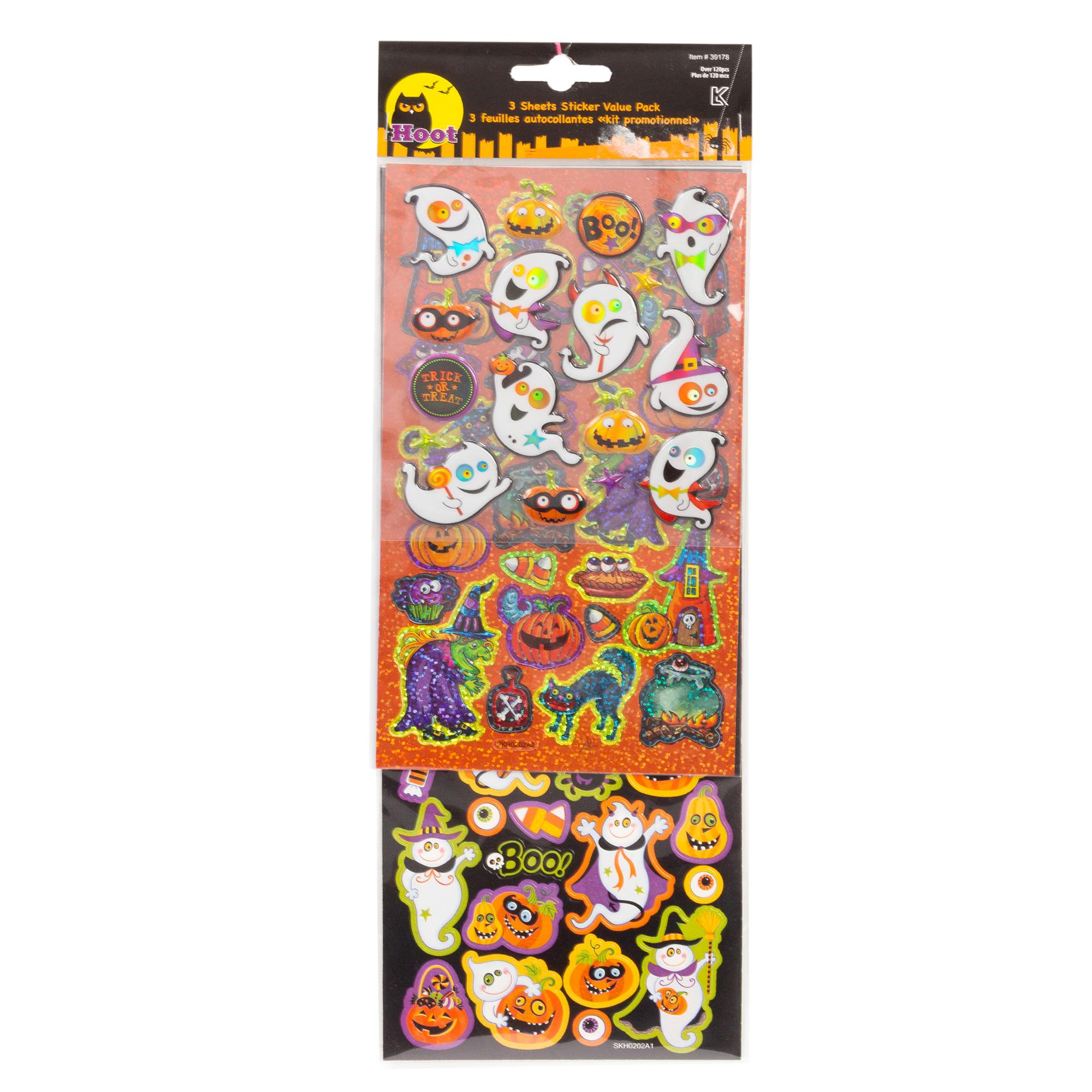 Hoot 3-Sheets Sticker Value Pack, over 120pcs, pbh