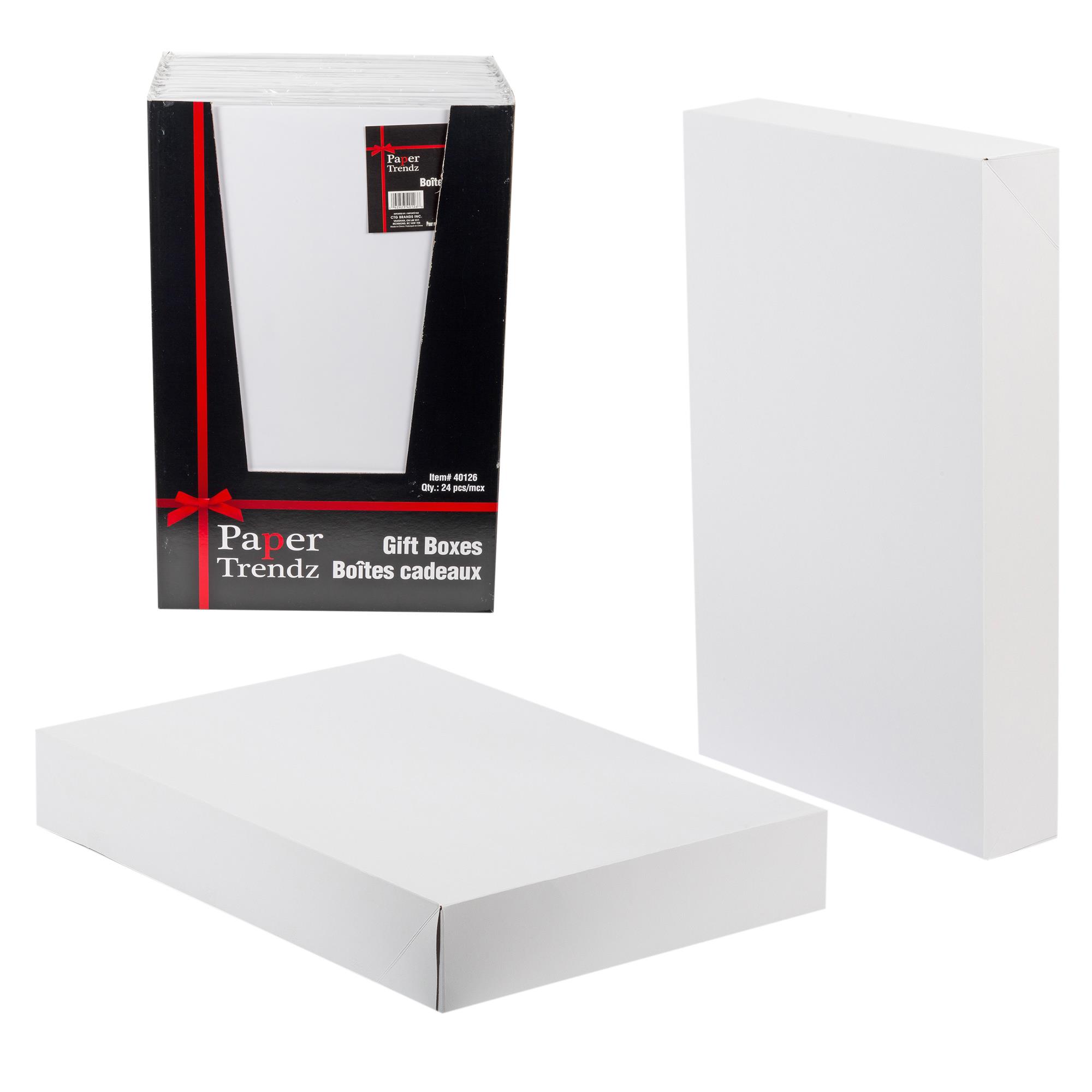 Paper T. 2pk Foldable White Gift Boxes-Large, 17"x11"x2.5", 24/DPY