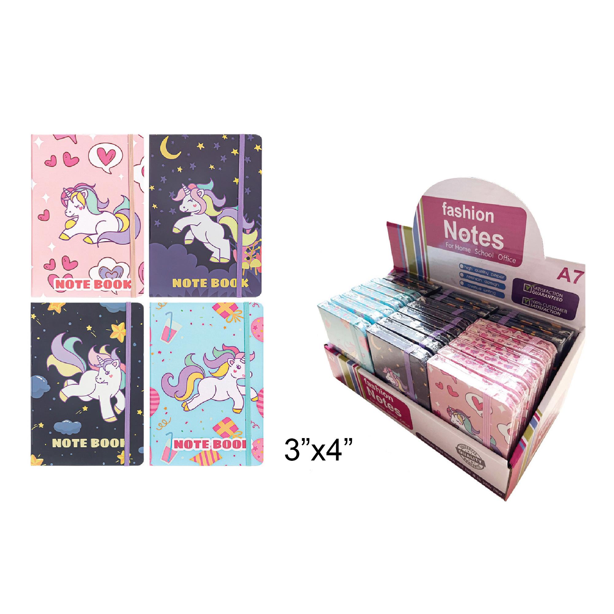 Unicorn Hard cover Notebook 7.5x10.5cm 80s,80g, 4 sty , 24/PDQ