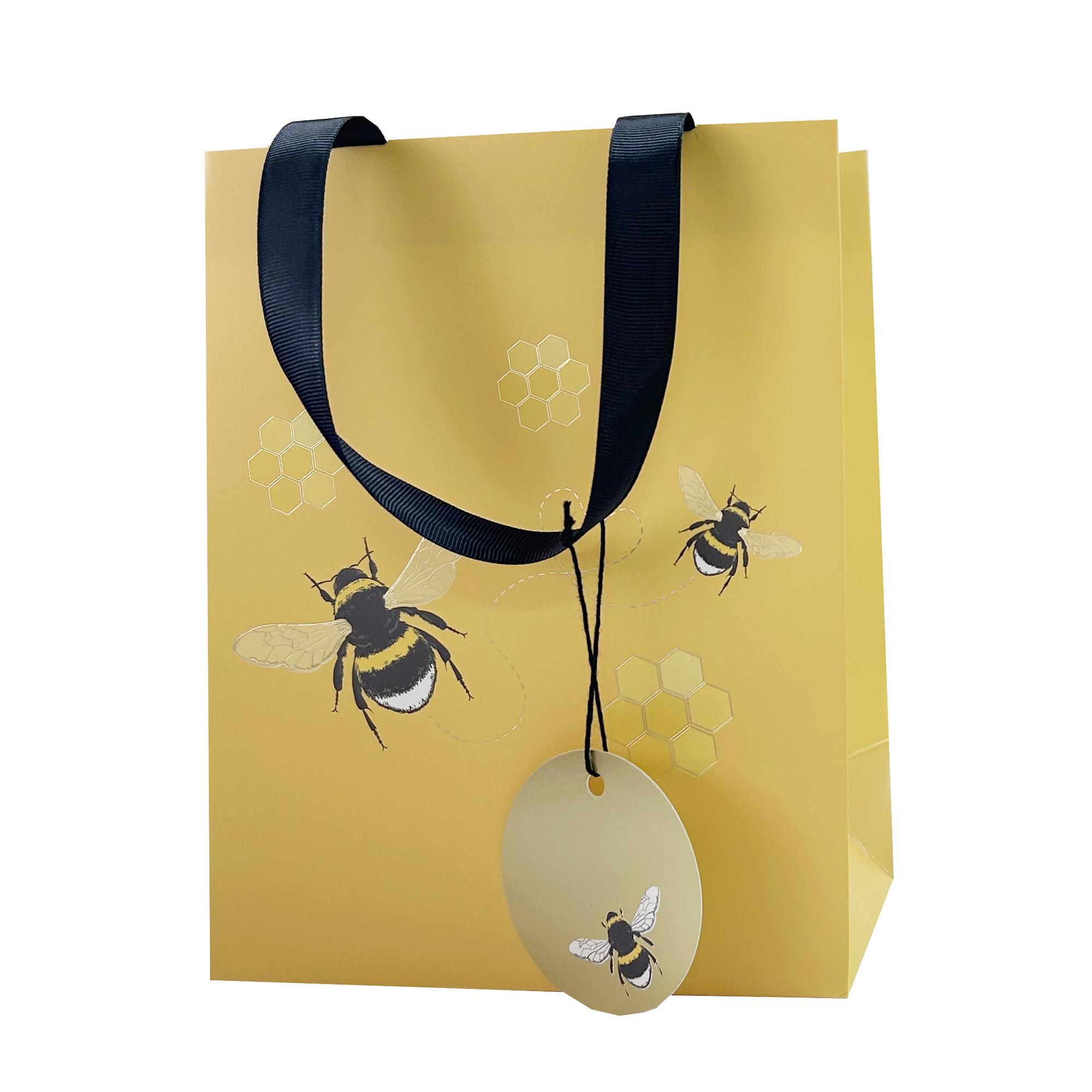 Paper T. DLX Gift Bag, Small, Bee, Matte/HS, 210GSM, tag+j-hook