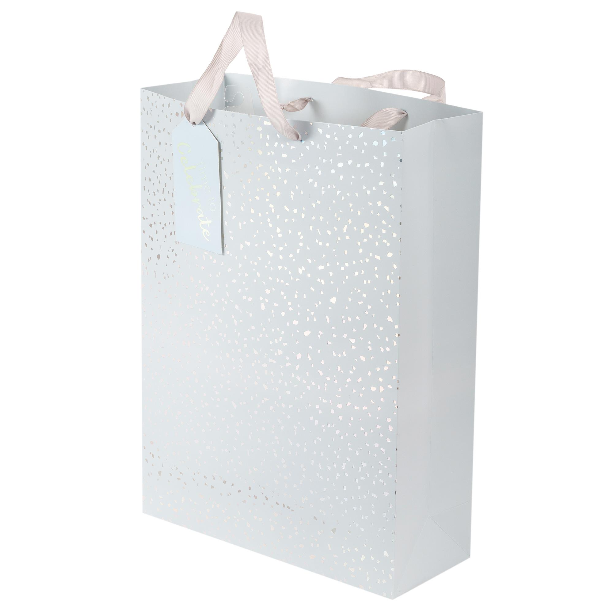 Paper T. DLX Gift Bag, Jumbo, Grey Spkle, Matte 210GSM, HS Tag +j-hook
