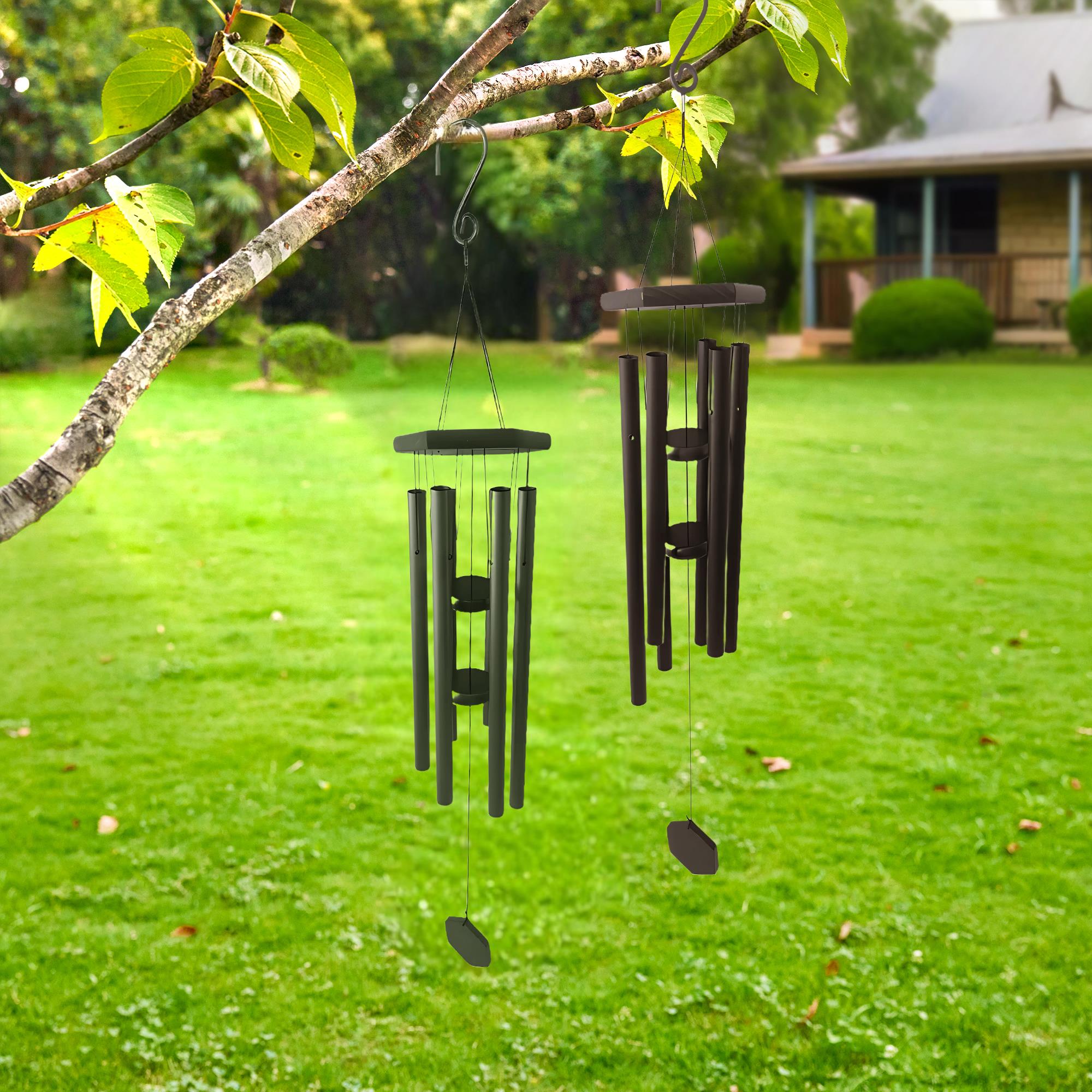 Country G. 36" Metal Windchime, 2asst, Black/DK Brown, HT