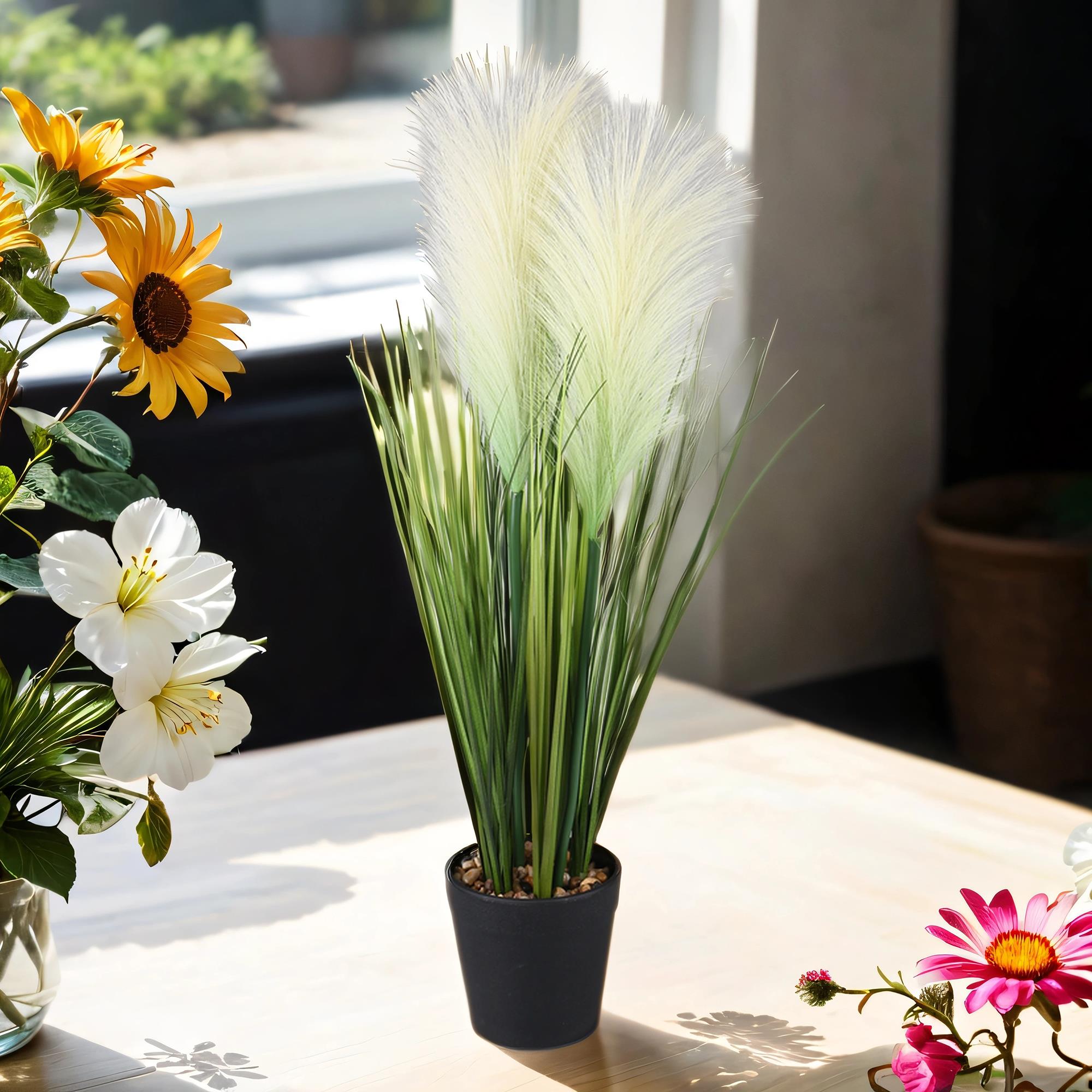 Country G. 20" Artificial Potted Reed Grass, 12/PDQ, UPC