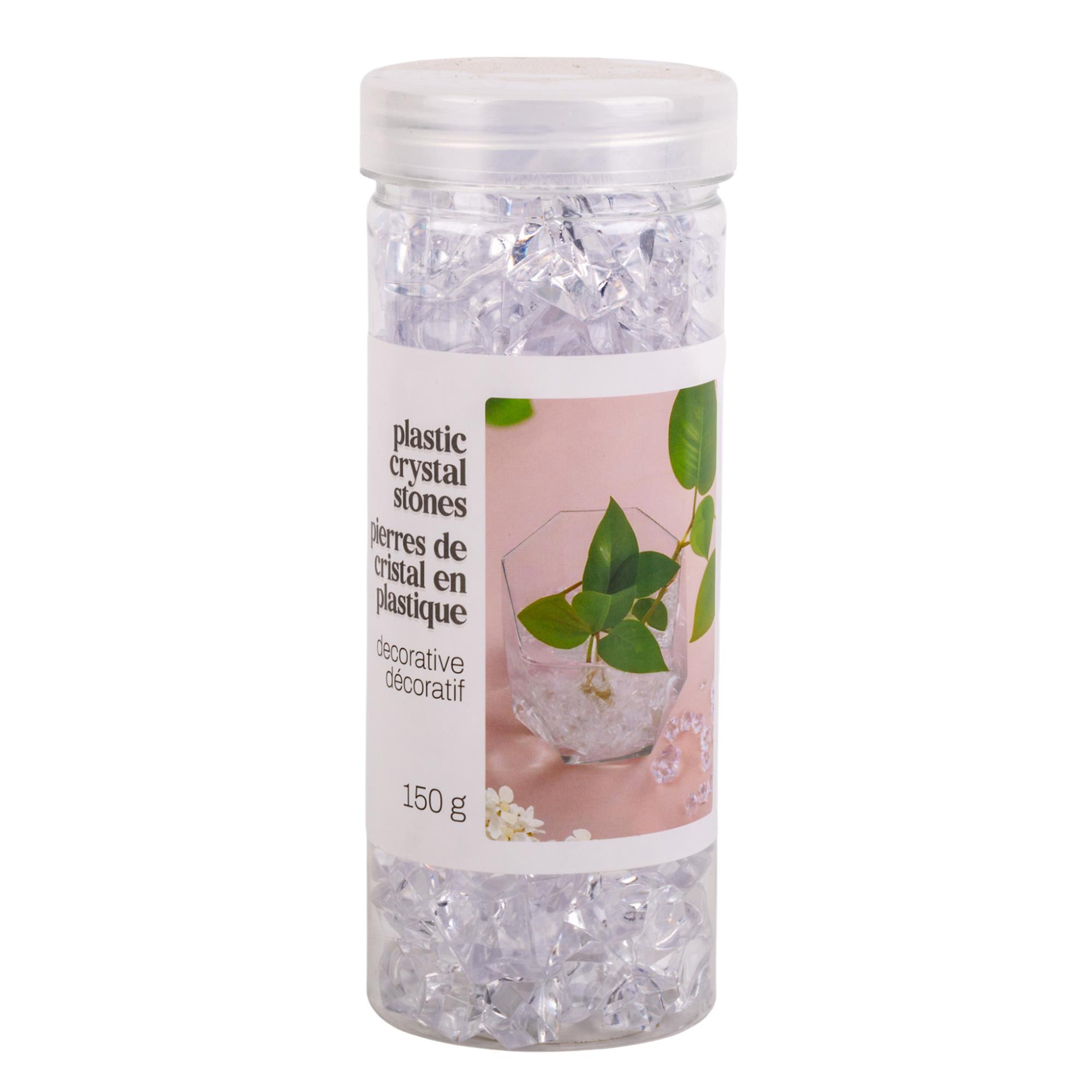 Plastic Crystal Stones, 150G , Mixed Size, PVC jar/col label