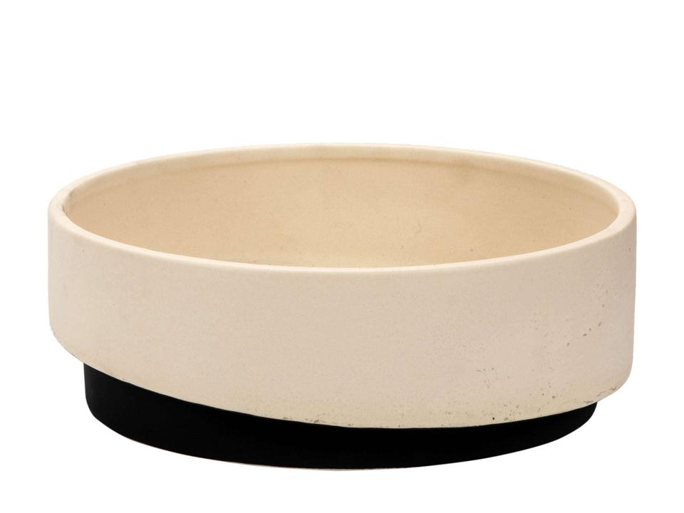 Matte Ceramic Low 2-Tone Planter 9.75"D x 3.4"H