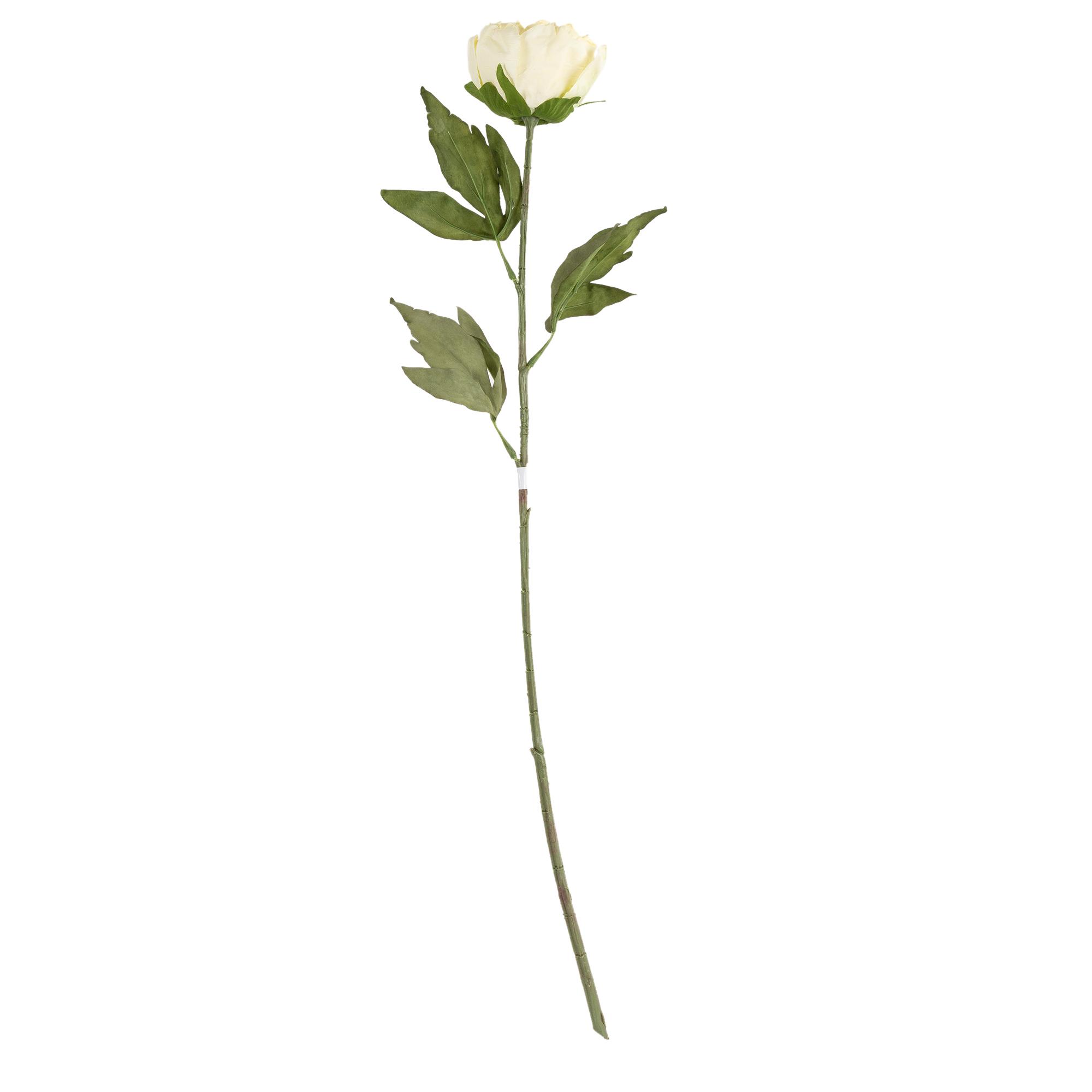 Artificial Peony Stem, White, 27.5"H