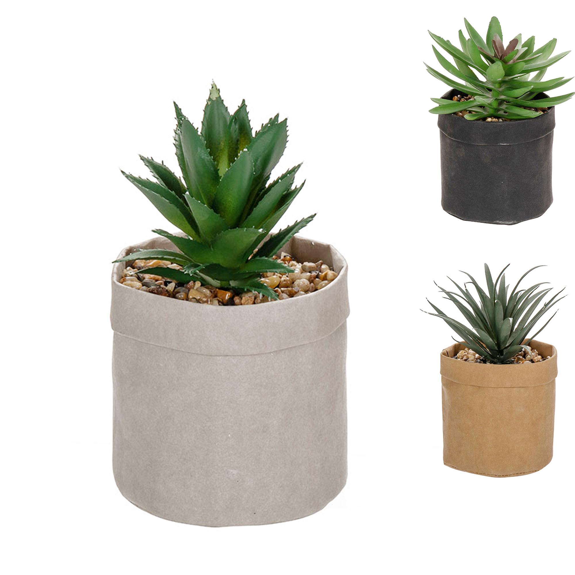 Paper Potted Artificial Plant, 5.1"Dx8.25"H, 3 Assorted Styles