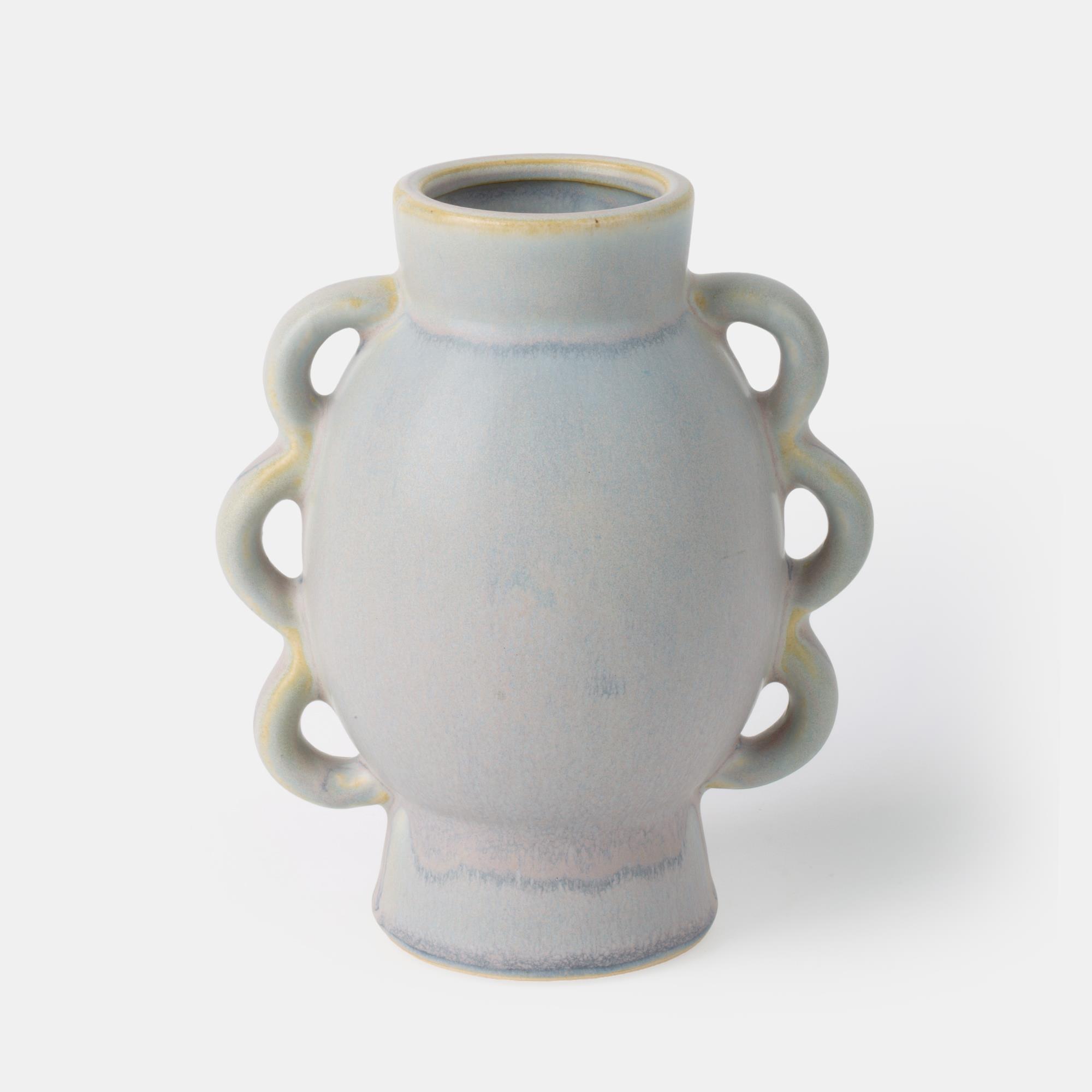Ceramic Vase w/Loop Edges, 4.5"x5.4"H