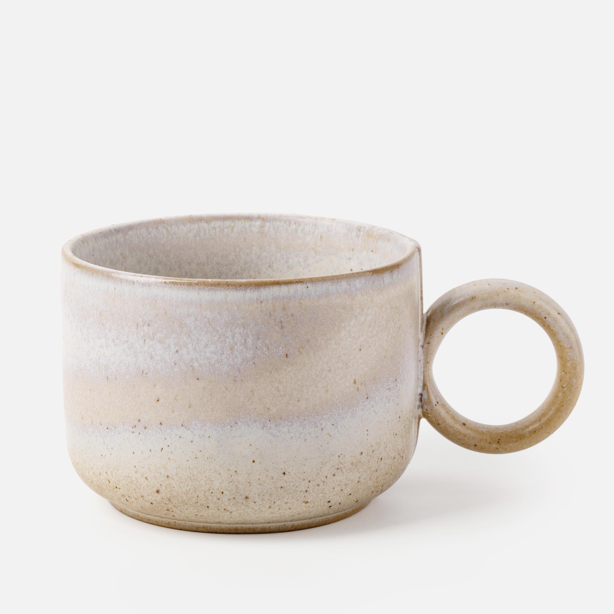Reactive Glaze Ceramic Handled Mug , 6.2x4.1x3", bubble