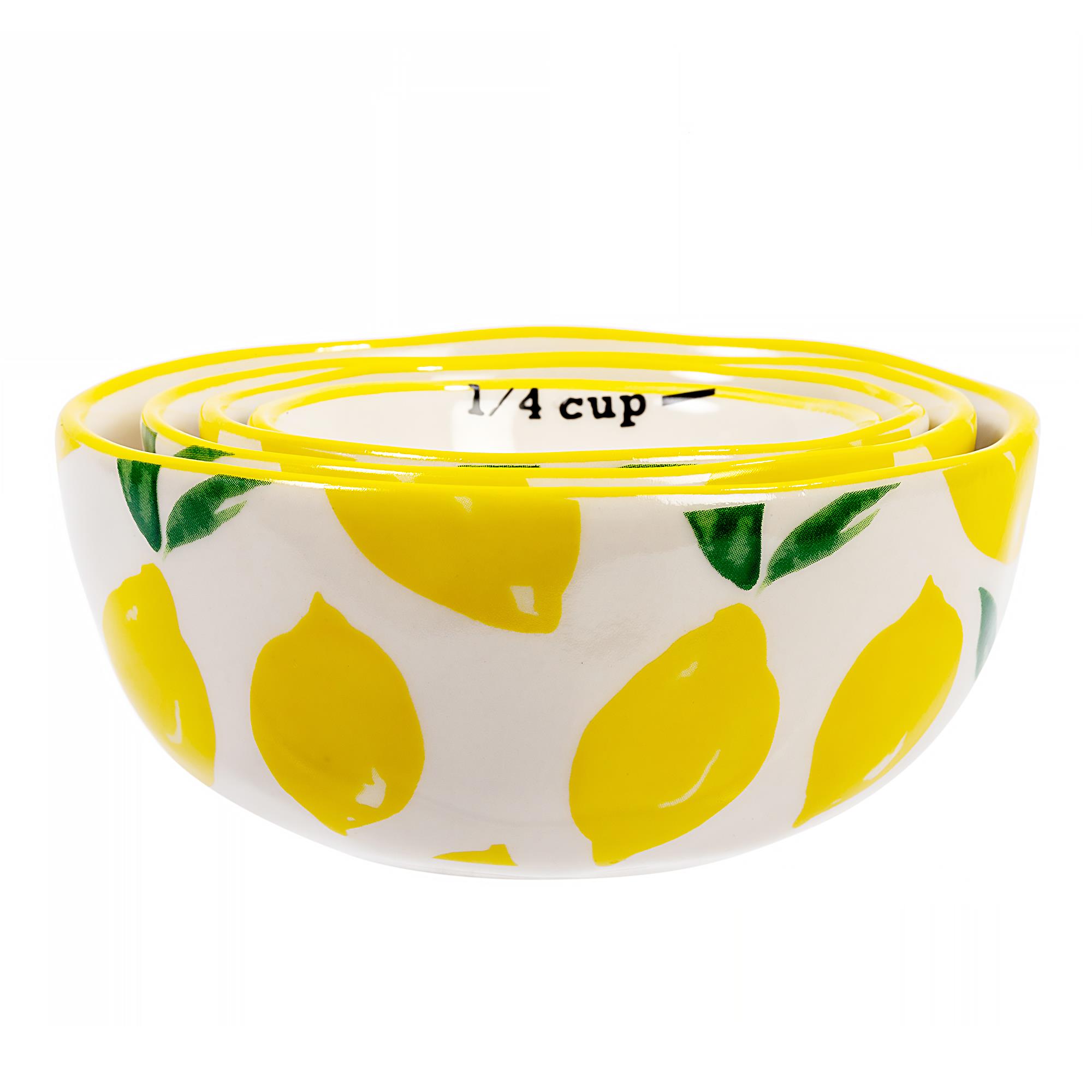 Lemons Set/4 Measuring Cups, Ceramic, L: 4.9"Dx2.2", bbx