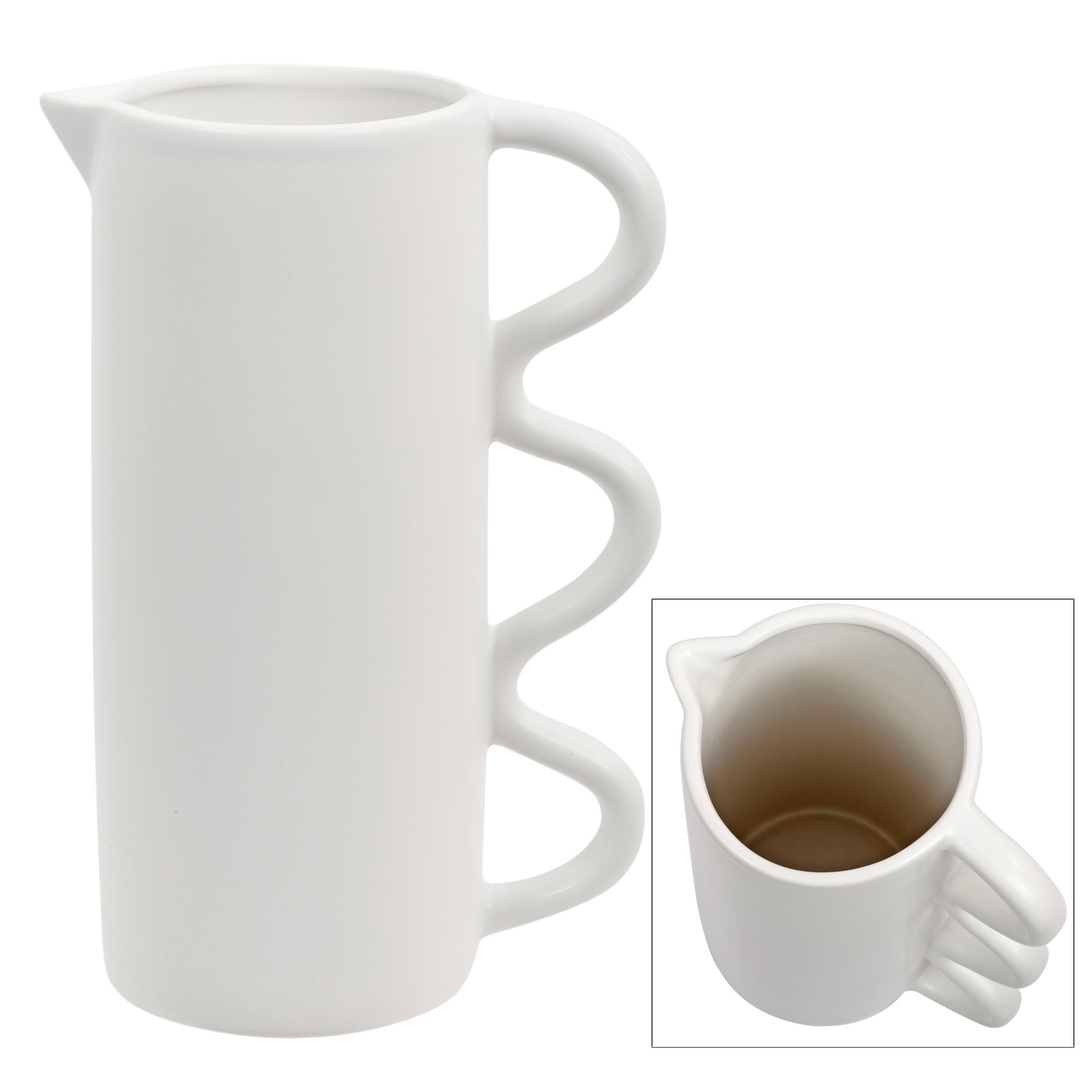 Ceramic Pitcher w/Loop Handle, 9.5"H