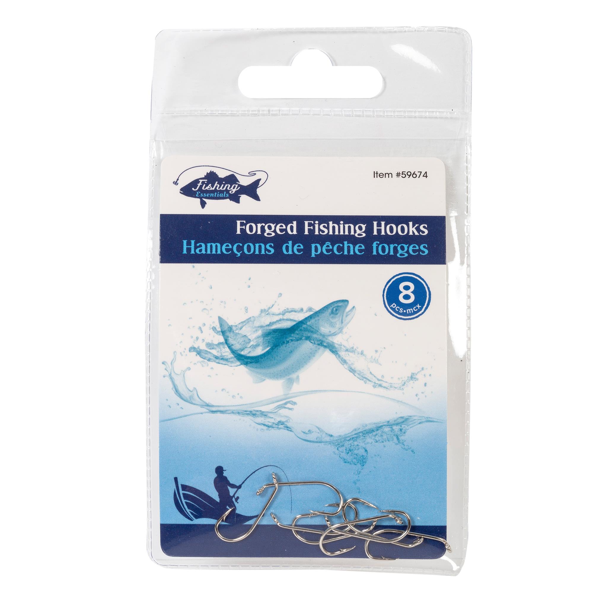Fishing 8pk Forged Fishing Hooks , Insert card w/Hanger