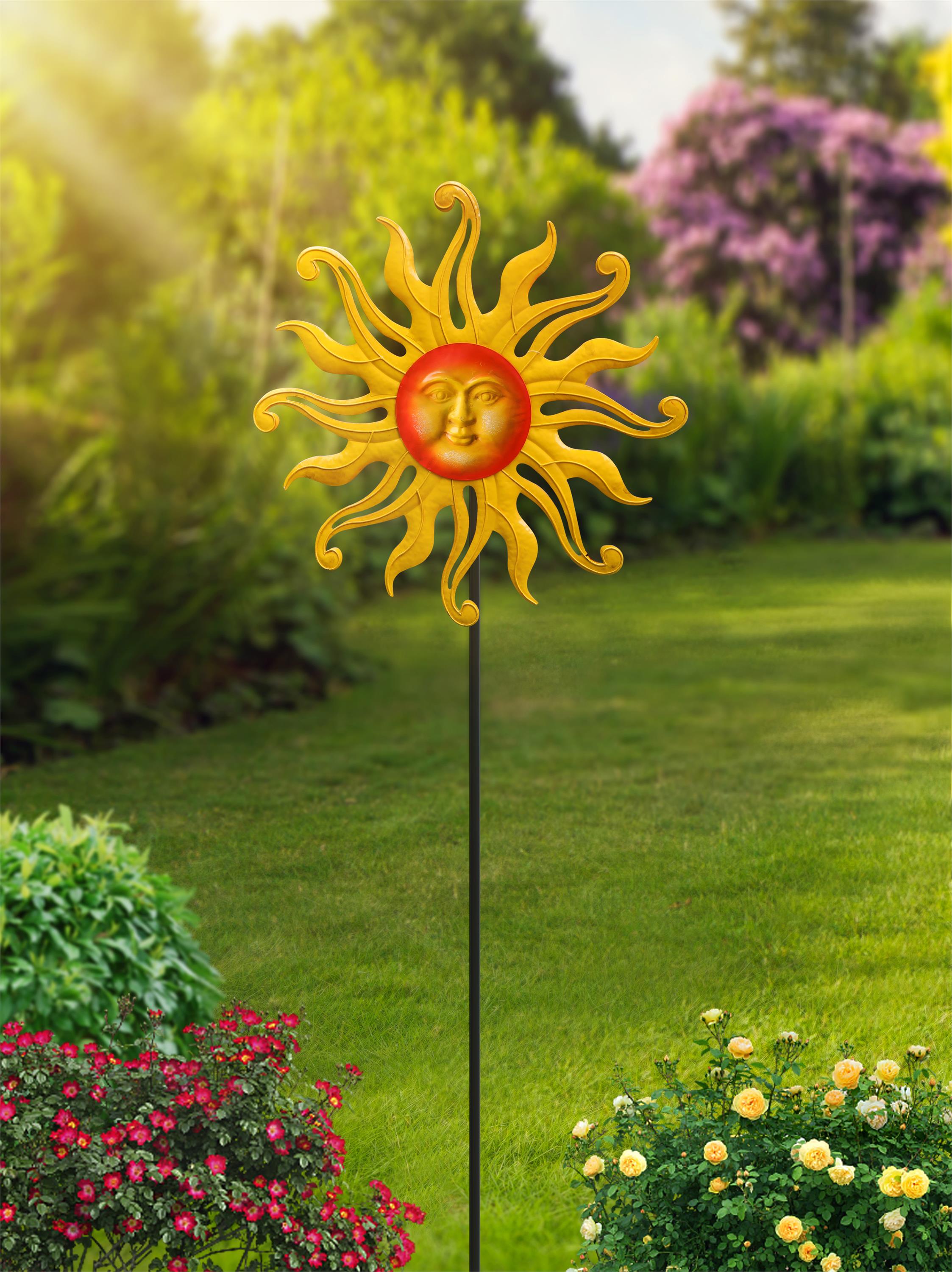 Country G. 21"x63" Sun Face Spinner Stake, cht