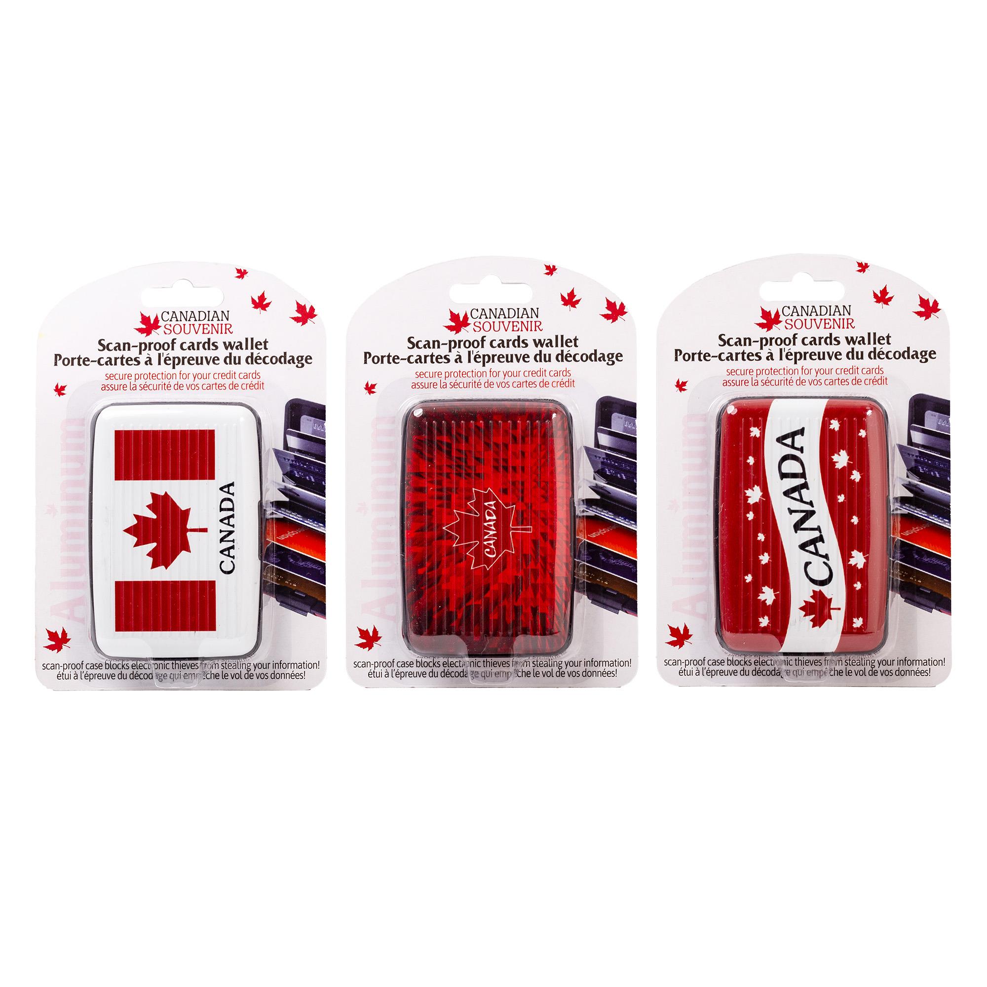 Canada Scan-proof Wallet w/Pattern Aluminum, 3/s, b/c (H)