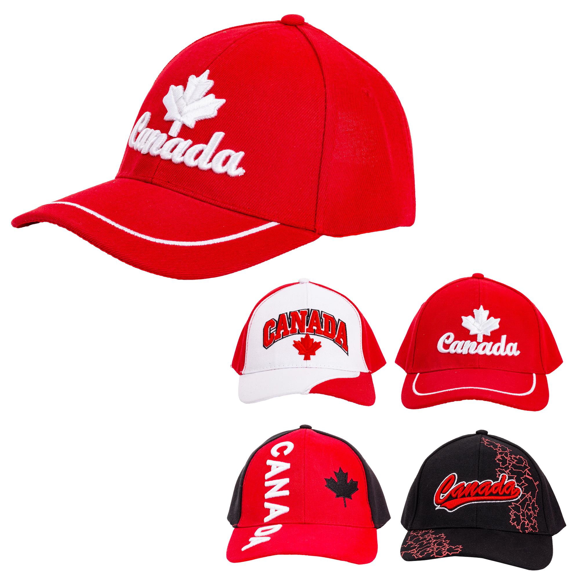 Canada Baseball Cap, 4 styles, Embroidered Designs, hang tag (H)
