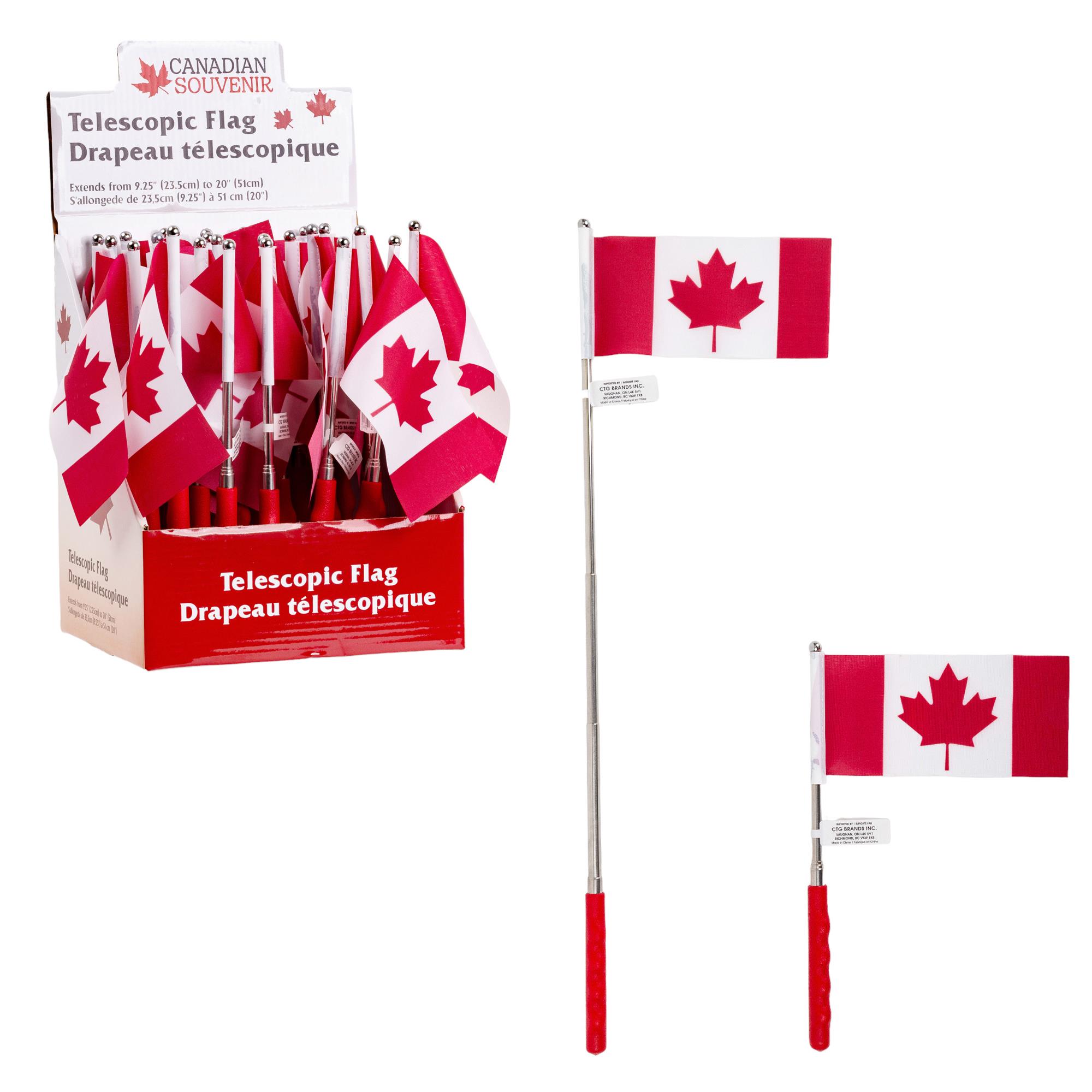 Canada Telescopic Flag, 24/PDQ, extends from 8.3" to 21.25"L, (H)