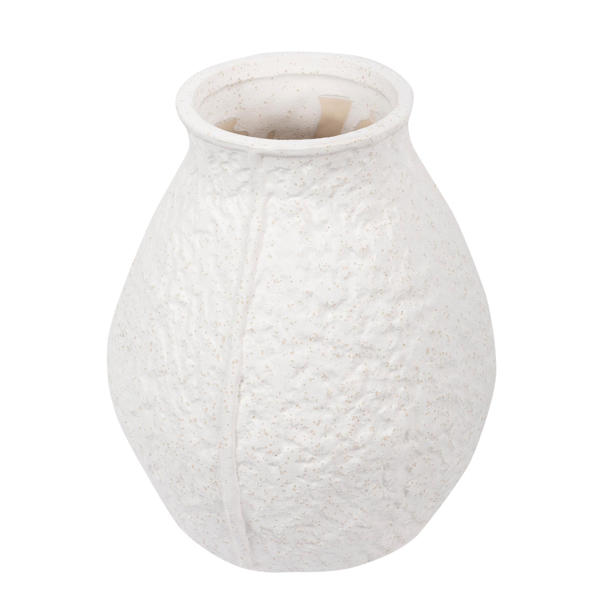 Textured Ceramic Vase, 6"D x 6.8"H
