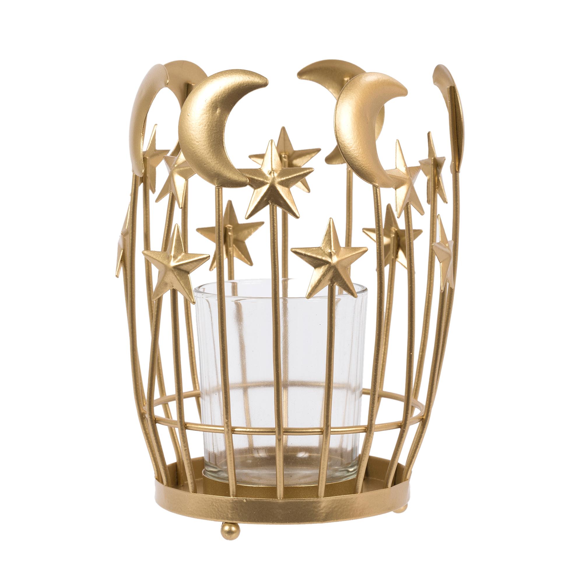 Celestial Votive Candle Holder, 4.1"D x 5.75"H