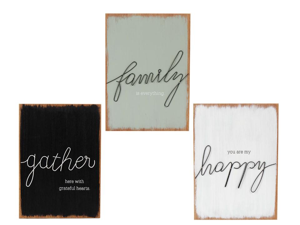 Minimal Text Wall Art, 10" x 14", 3 Assorted Designs