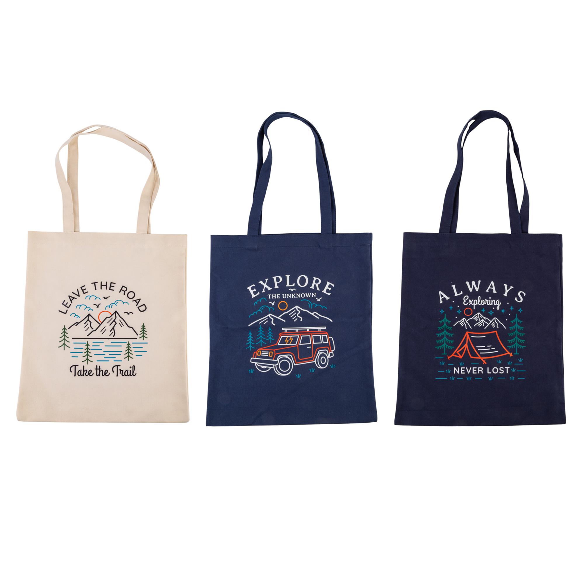 True North Canvas Tote Bag, 1-sided screen print, 3 Assorted Designs ...