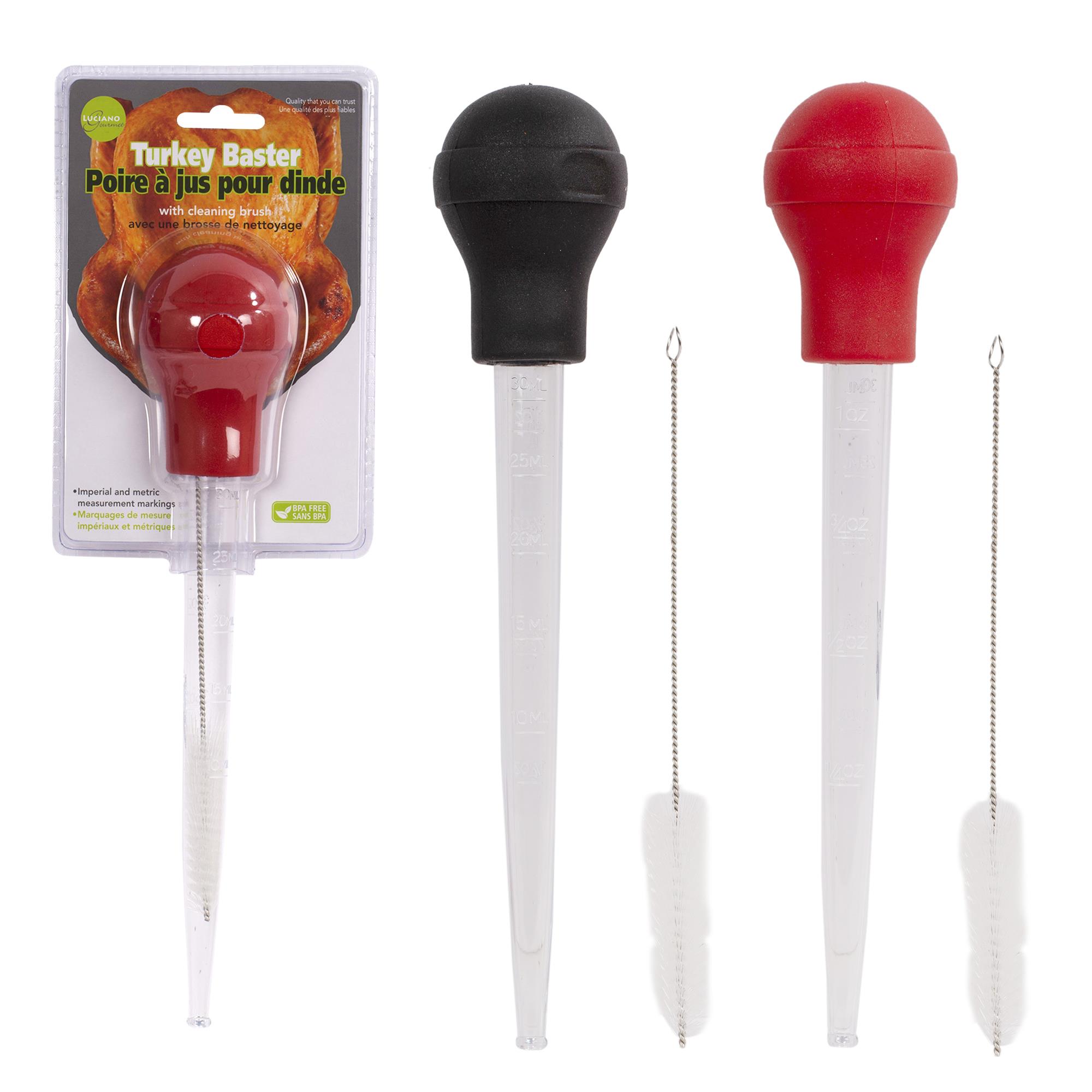 L.Gourmet Turkey Baster w/Brush, 2 colours, header card (CP)