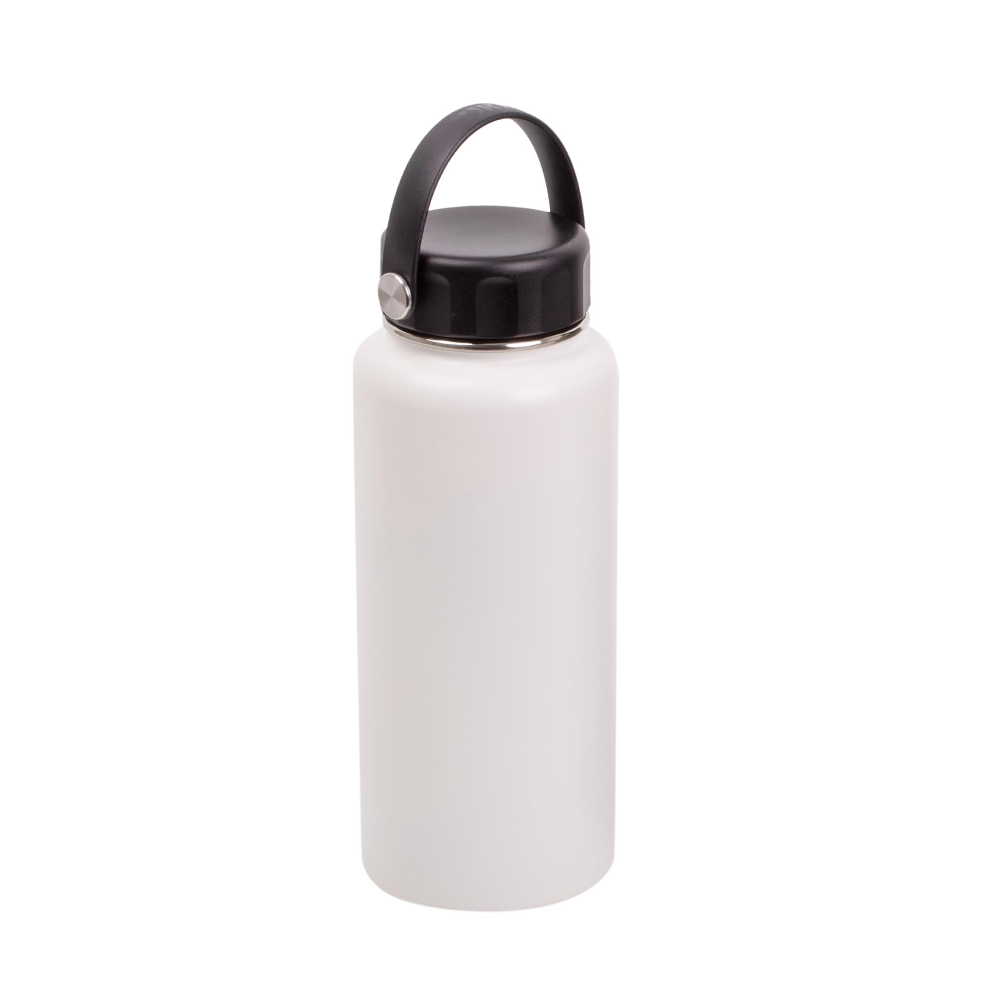 PURE 1L Thermal SS (18/8) Bottle, w/ Carrying Handle, Cream White