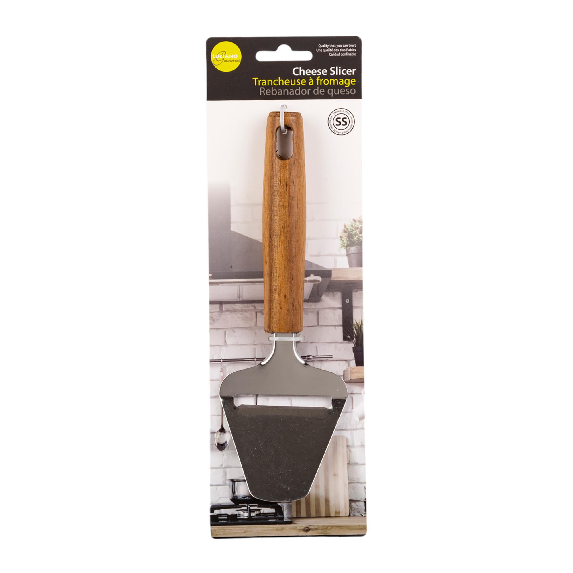 L.Gourmet SS Cheese Cutter w/ Acacia Wood Handle, t.o.c.