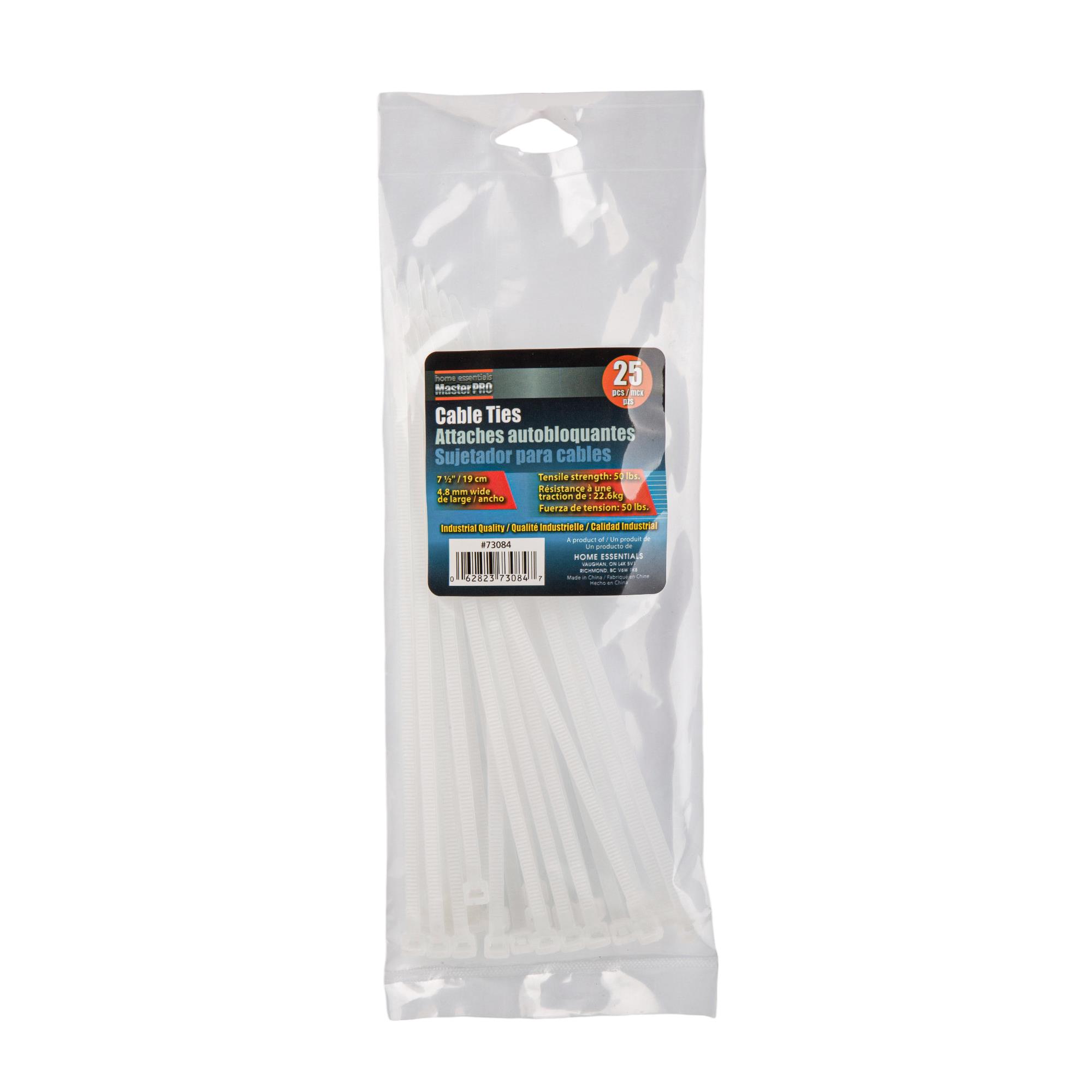 H.E.Master Pro, 25 pcs Cable Ties, 4.8mm x 7.5", pbh