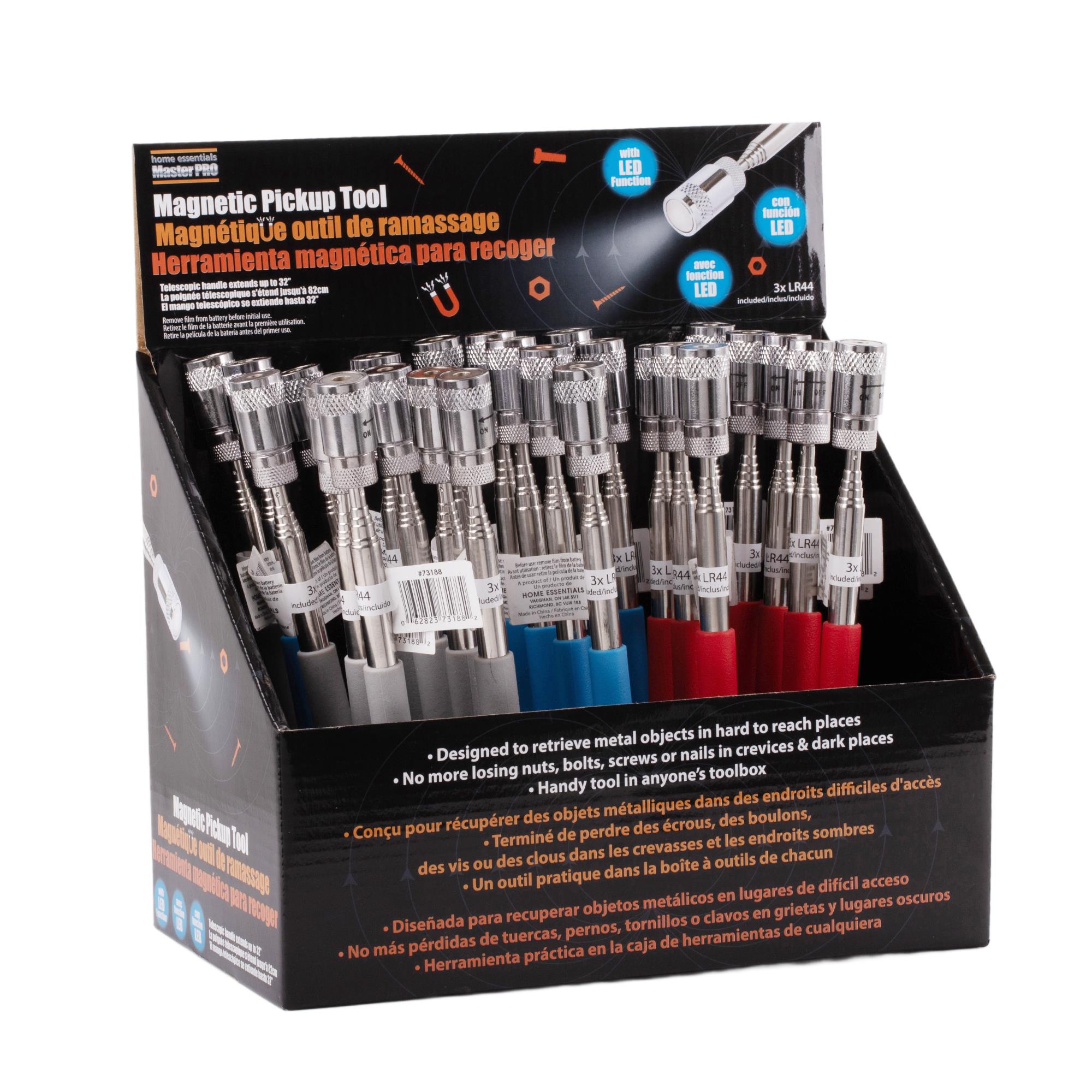 H.E. Master Pro, Magnetic Pickup Tool W/ LED, Label, 25/DSP, 3 Col.