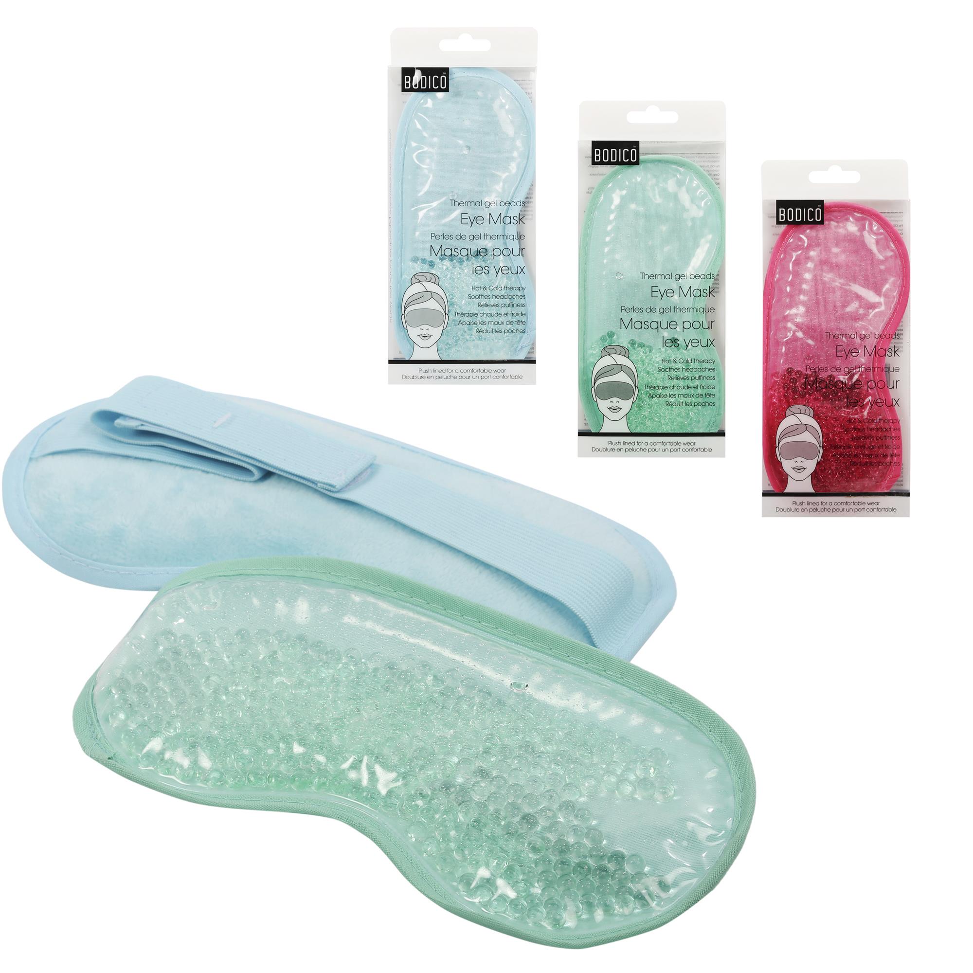 Bodico, Gel Beads Eye Mask w Plush Back, 3col, printed pvc box