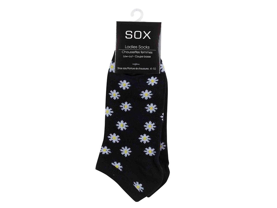 Sox, Ladies Flower Socks, black, hc