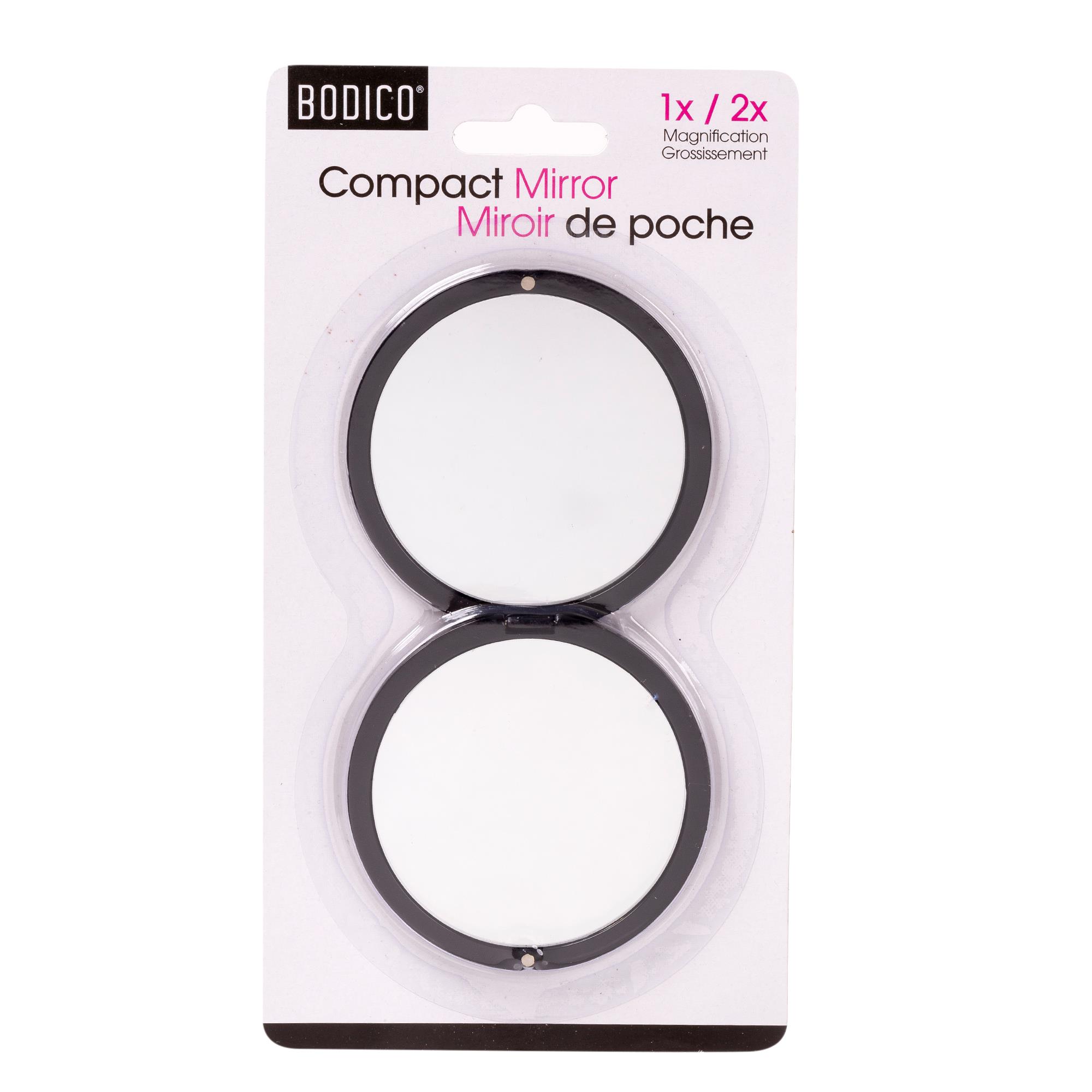 Bodico, Round Compact Mirror 1x/2x, black, bc