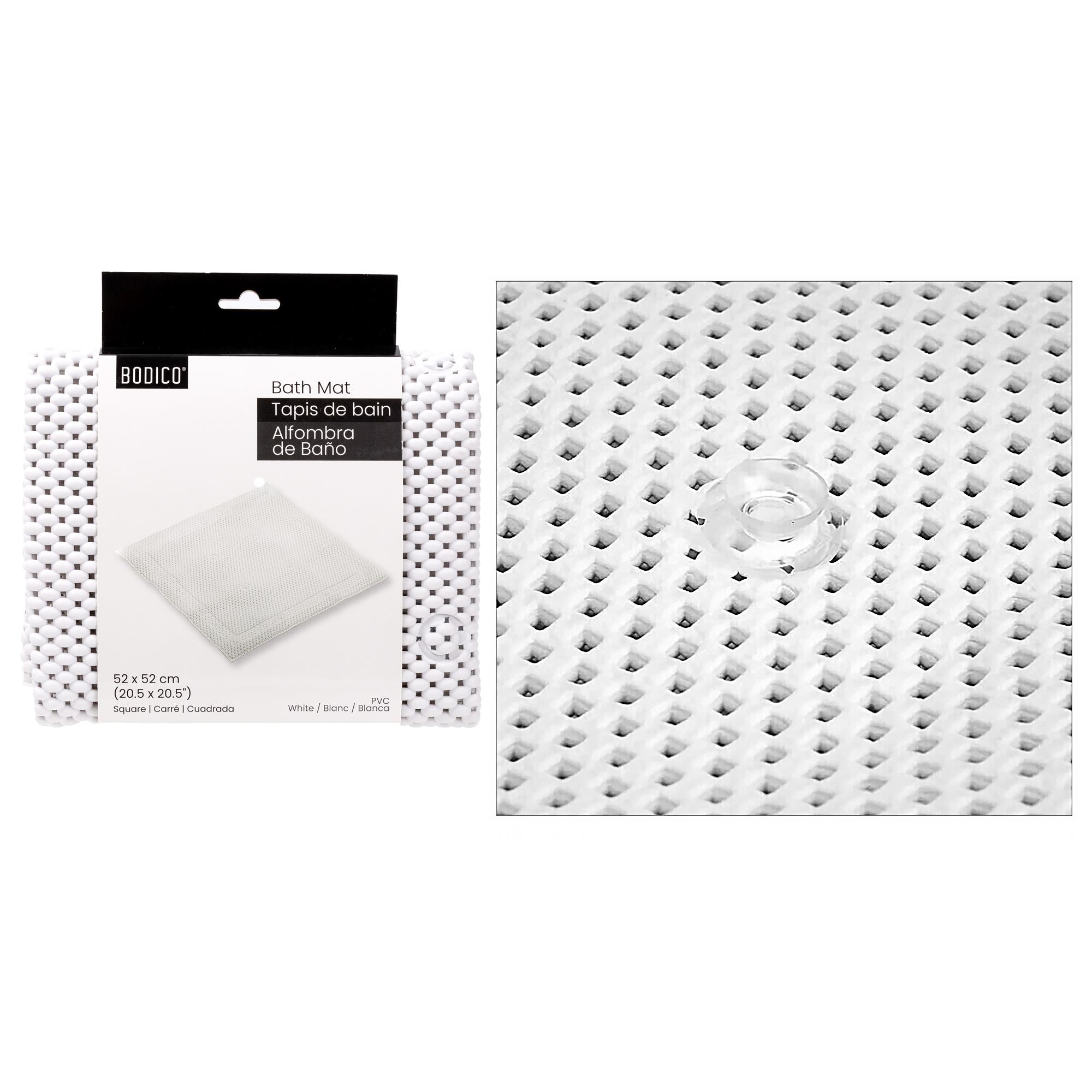 Bodico, Machine Washable Bath Mat 52x52cm, White, PVC, Header