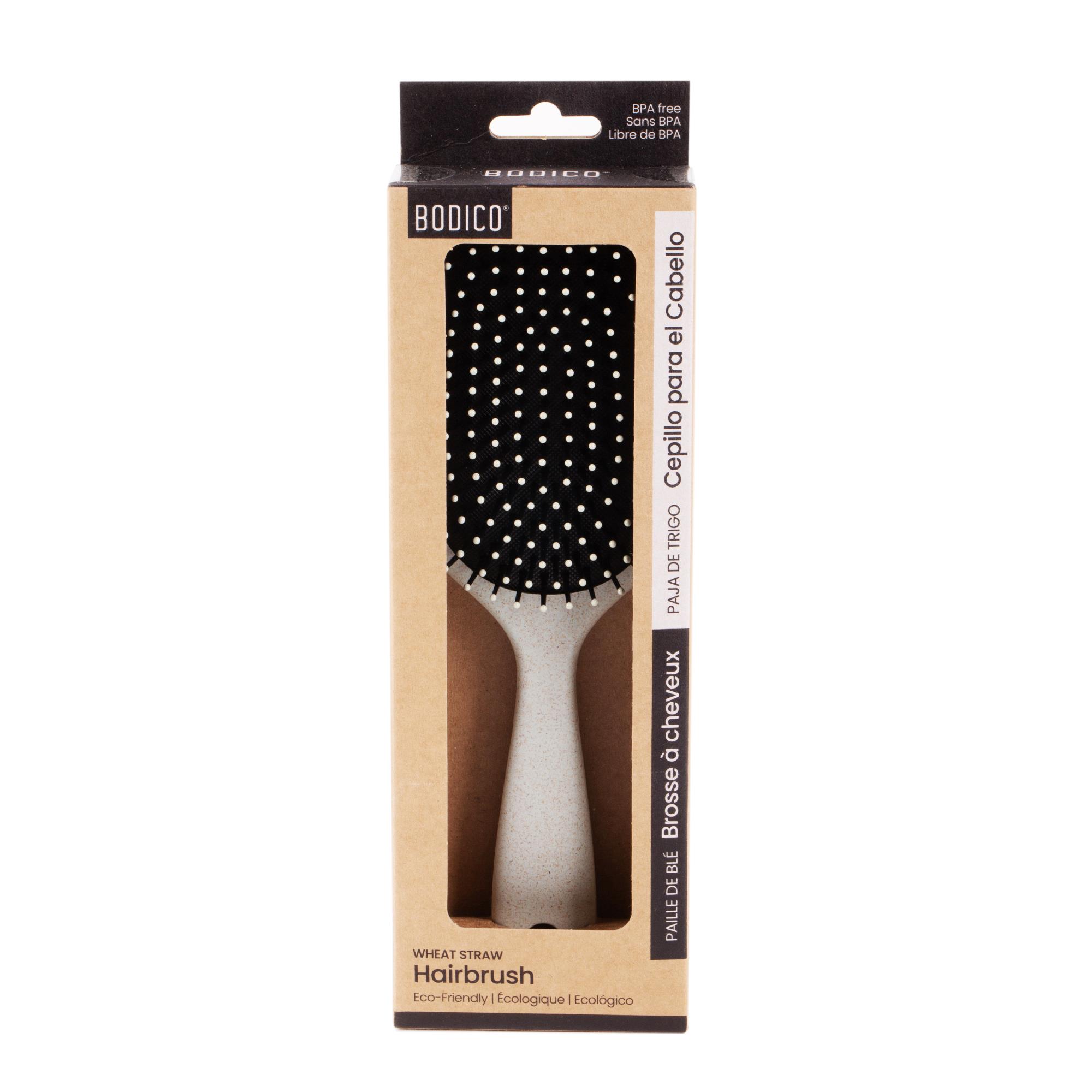 Bodico, Wheat Straw Padded Hairbrush, kraft box