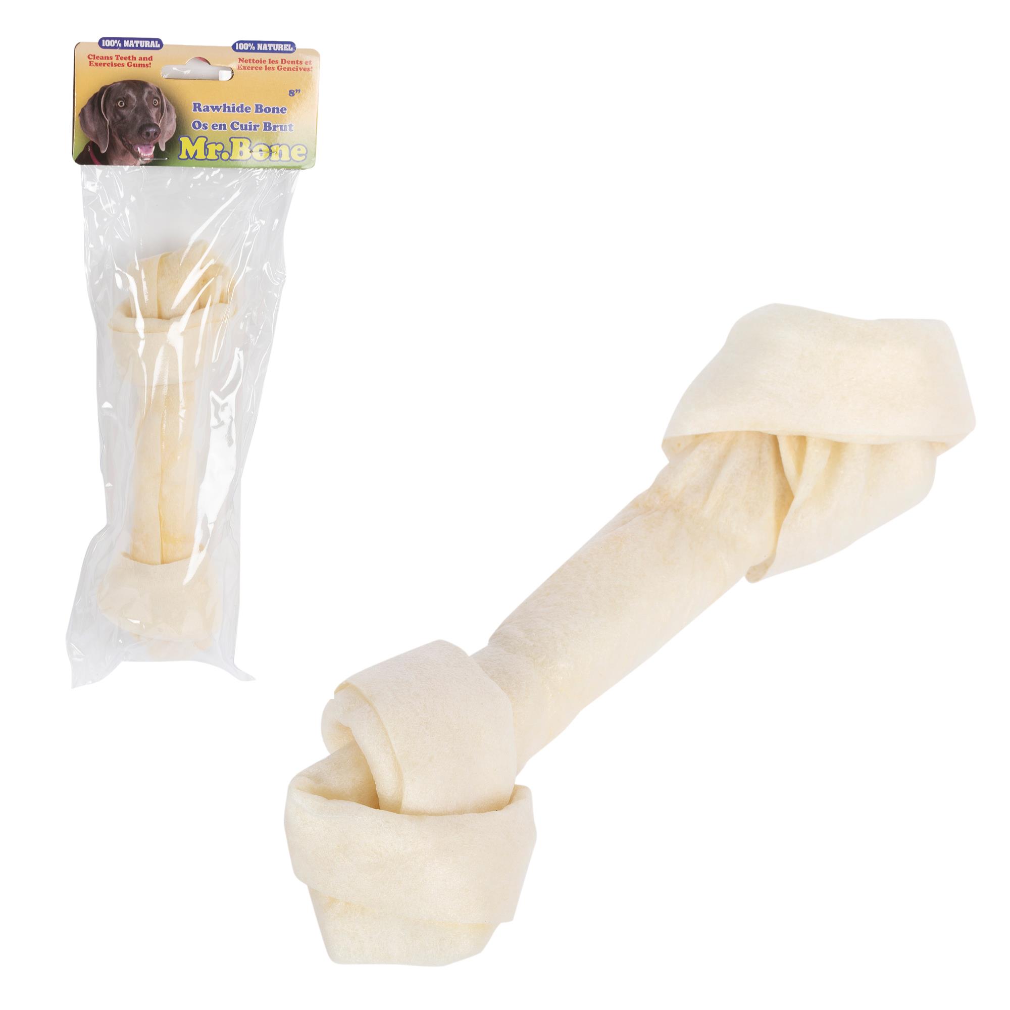 Mr. Bone 8" Bleached Rawhide Bone,