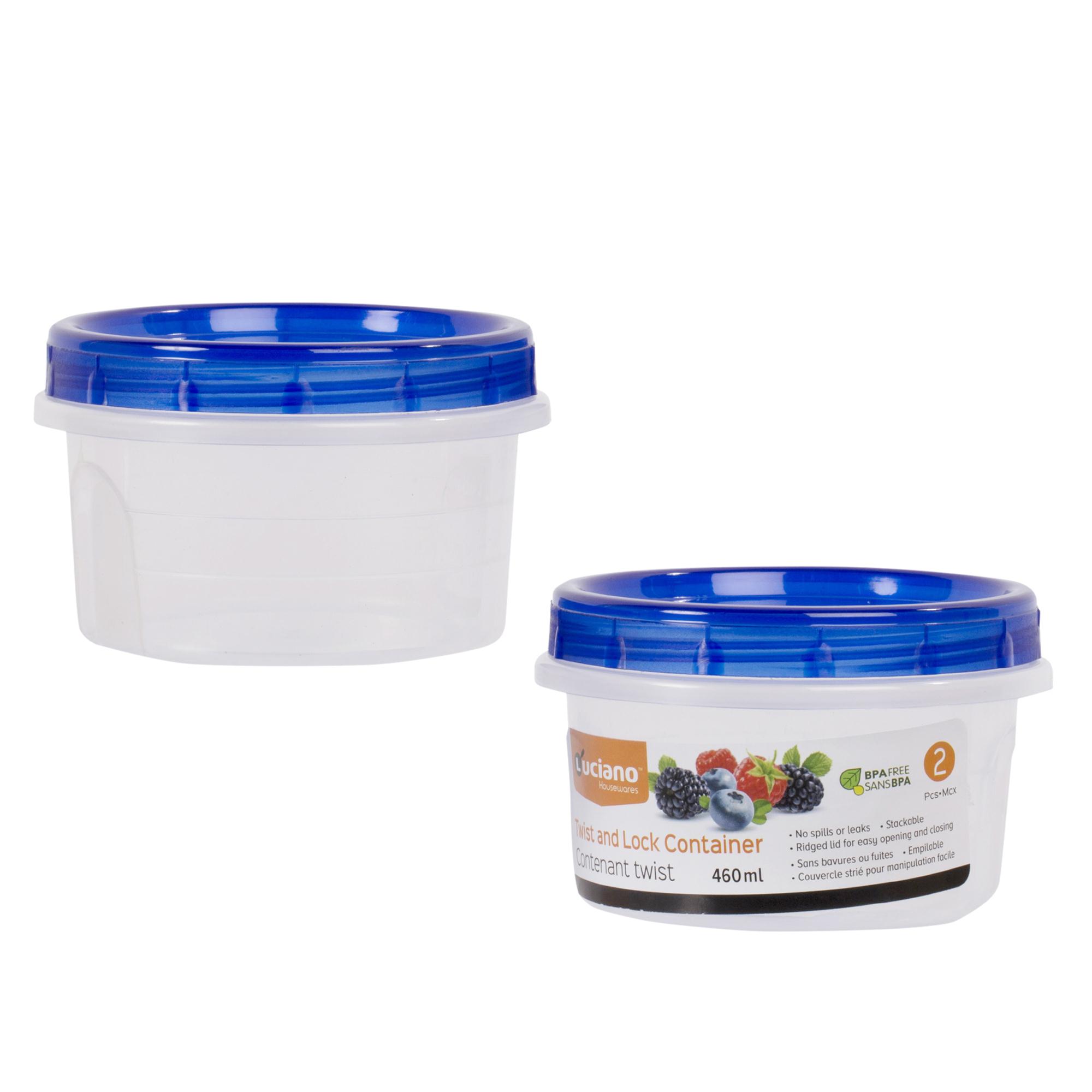 Luciano 2-pc 460ml Twist & Lock Container w/ Lid,4 .5x3"