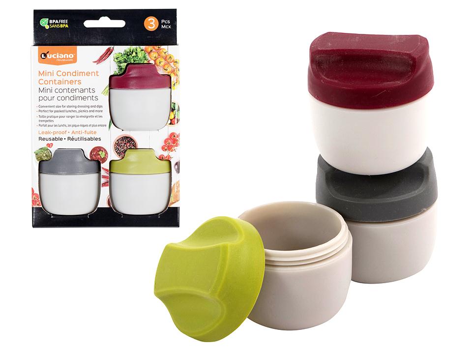 Luciano 3-pc Mini Condiment Containers, window box(CS)