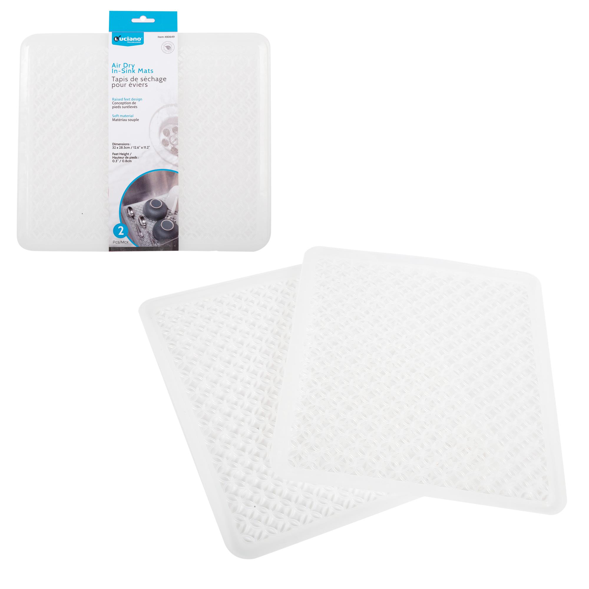 Luciano 2-pc Air Dry In-Sink Mats, 12.75x11.25", color sleeve