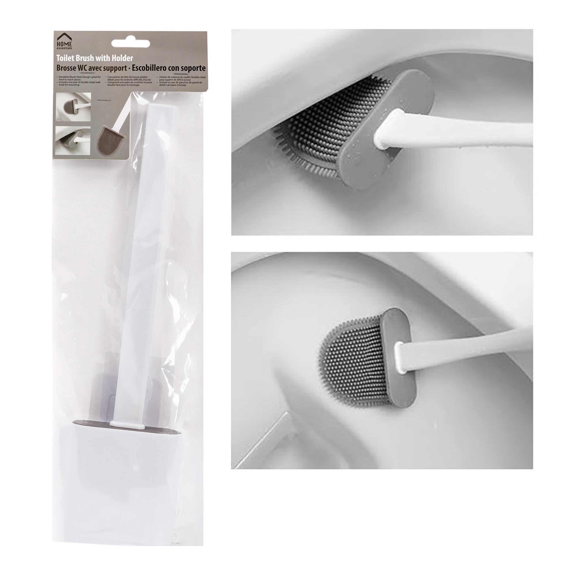 H.E. Toilet Brush With Holder L:14", polybag w/ header card