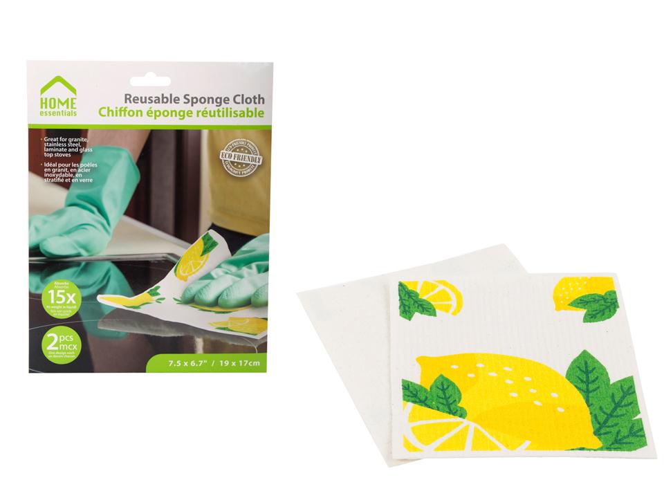 H.E. 2-PC Reusable Sponge Cloths 7.8x6.7"