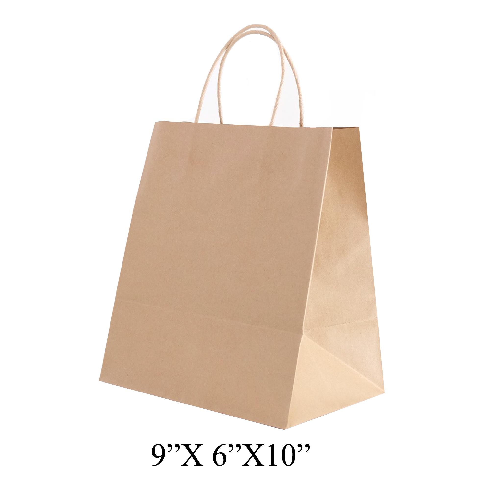 Paper bag with handle, Small size 9" x 10" x 6" (Gusset) UPC is N/A